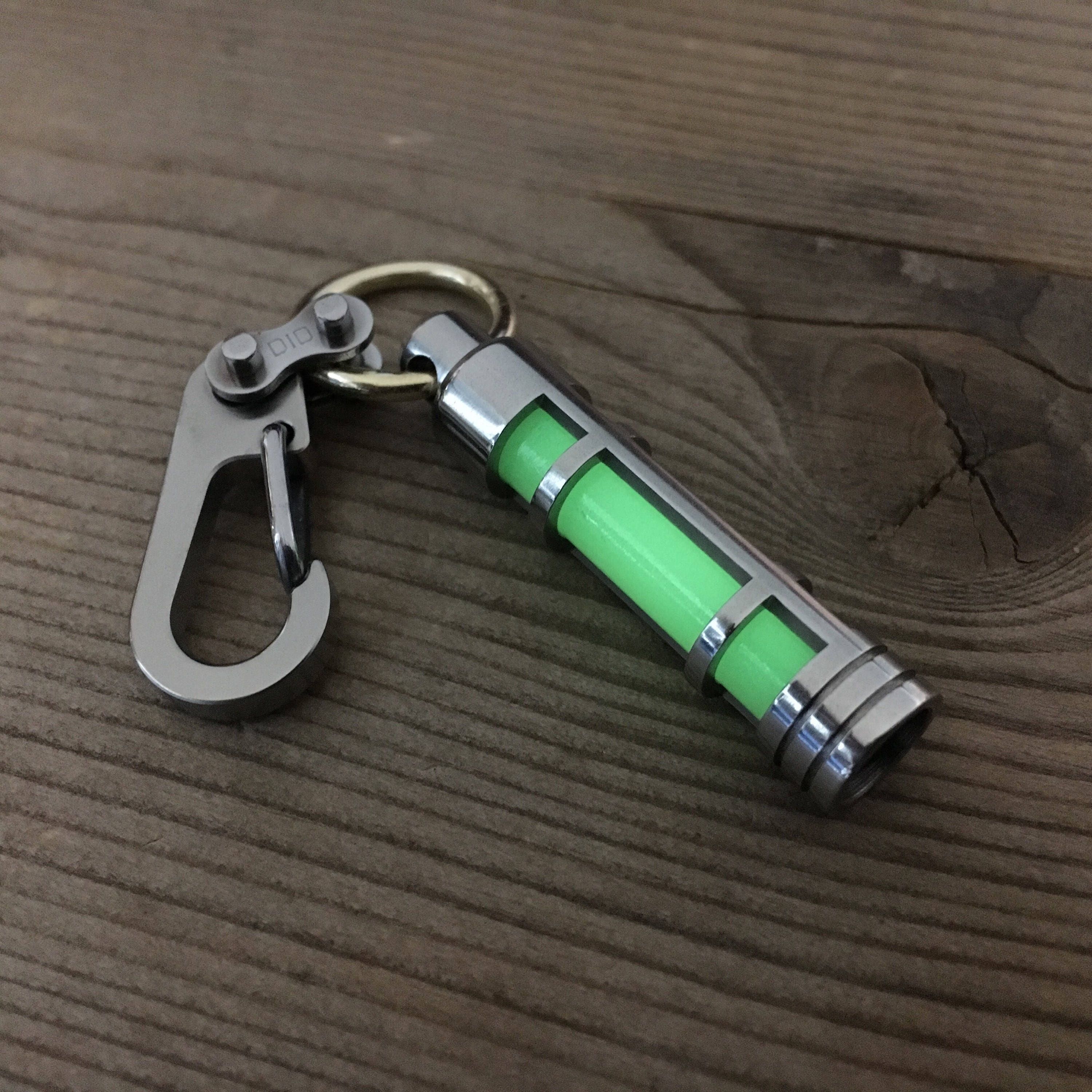 Glow-Fob Locator, Keychain with Bike-Link / Stainless Steels