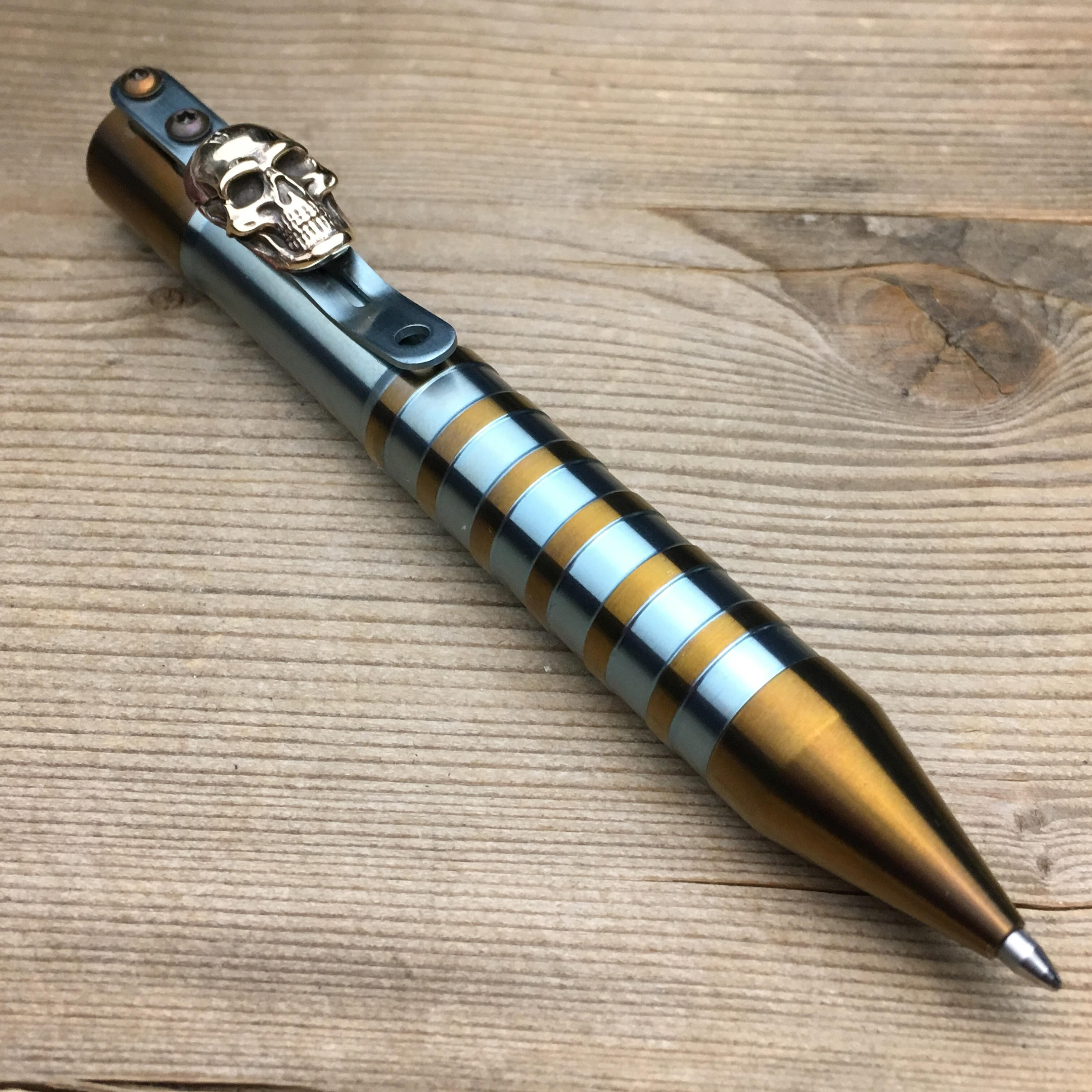 Custom / Titanium Skull Ballpoint Pen / Cal. 50 by Böker