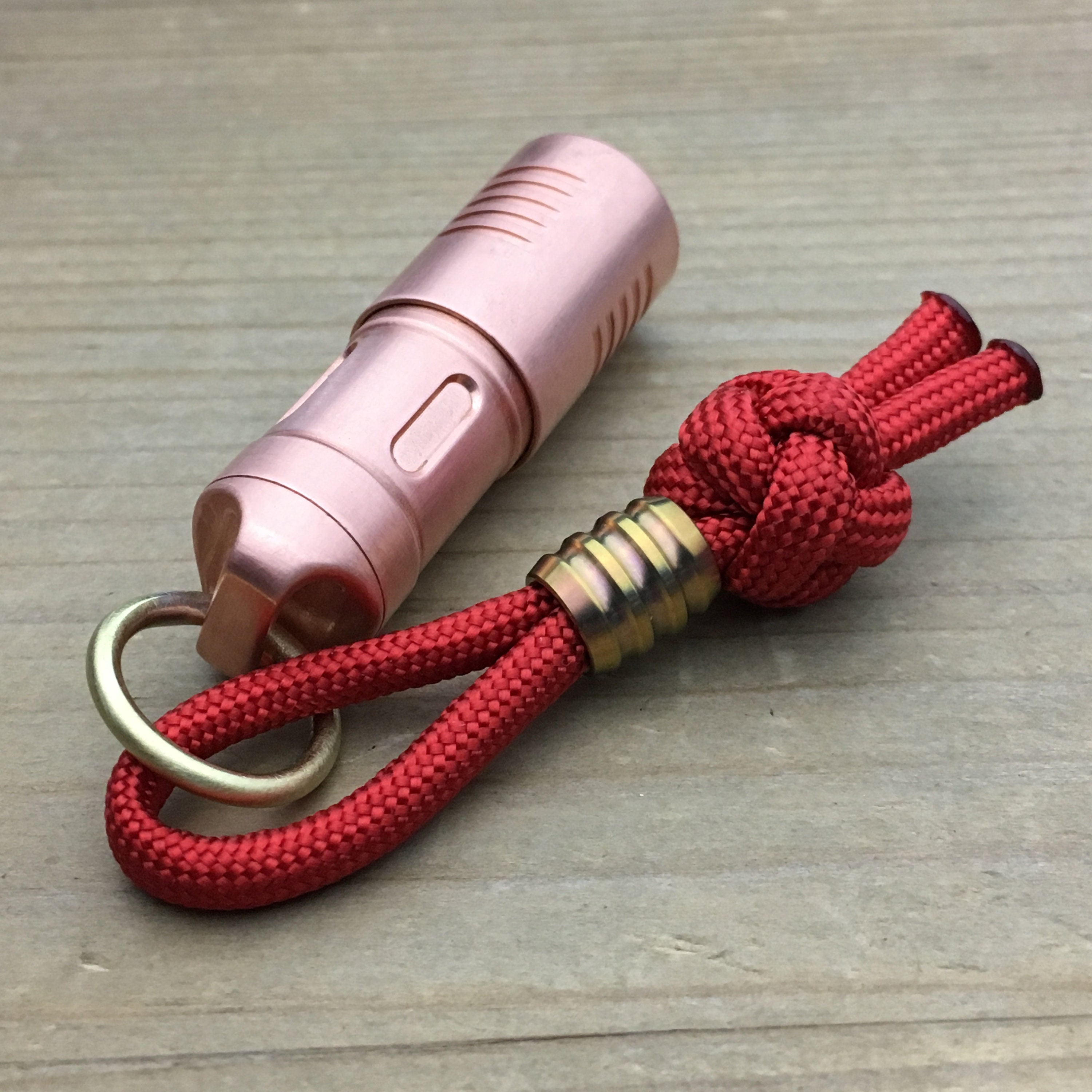 Copper USB Flashlight / Keyring / Aged Texture