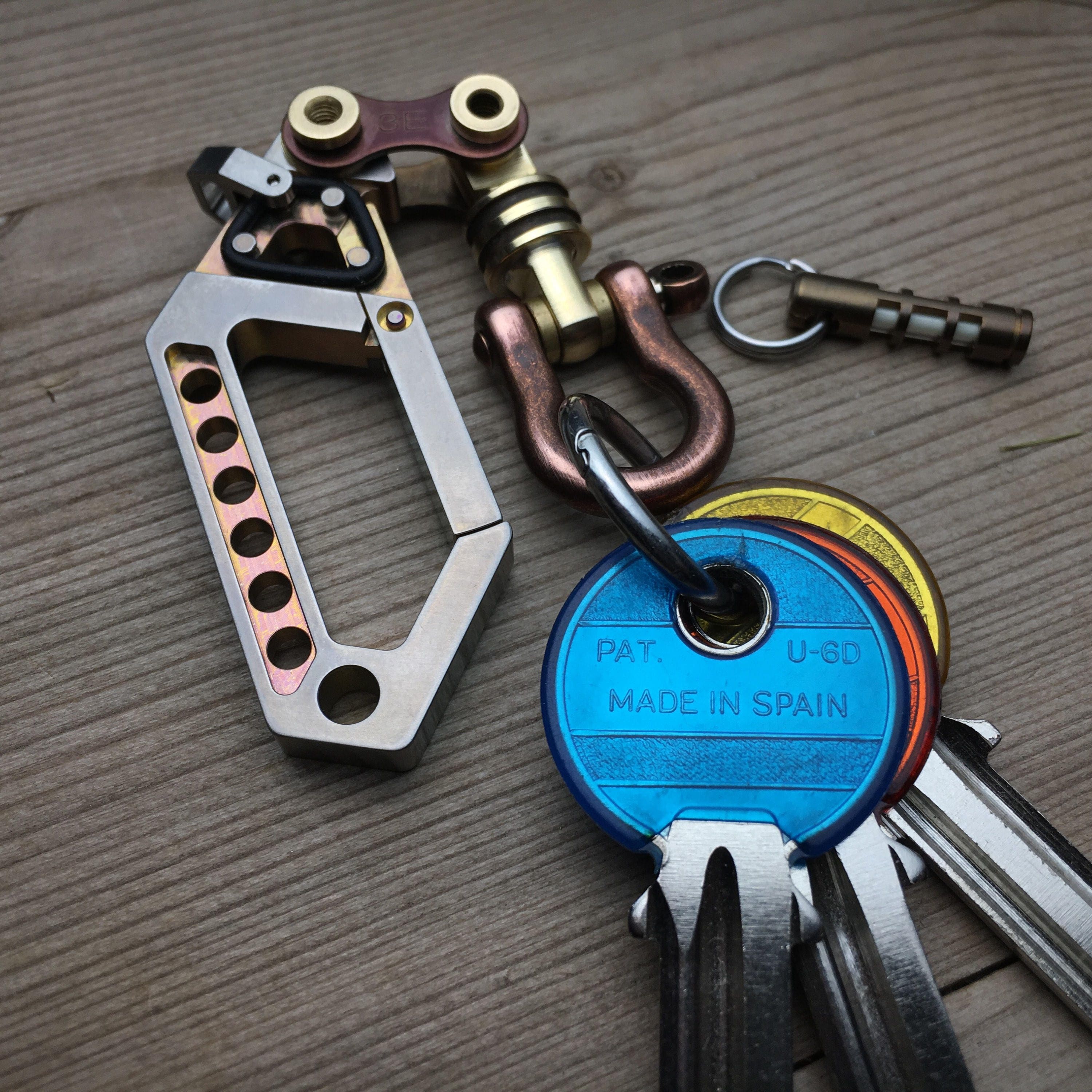 Titanium Drone Carabiner Keychain with swivel