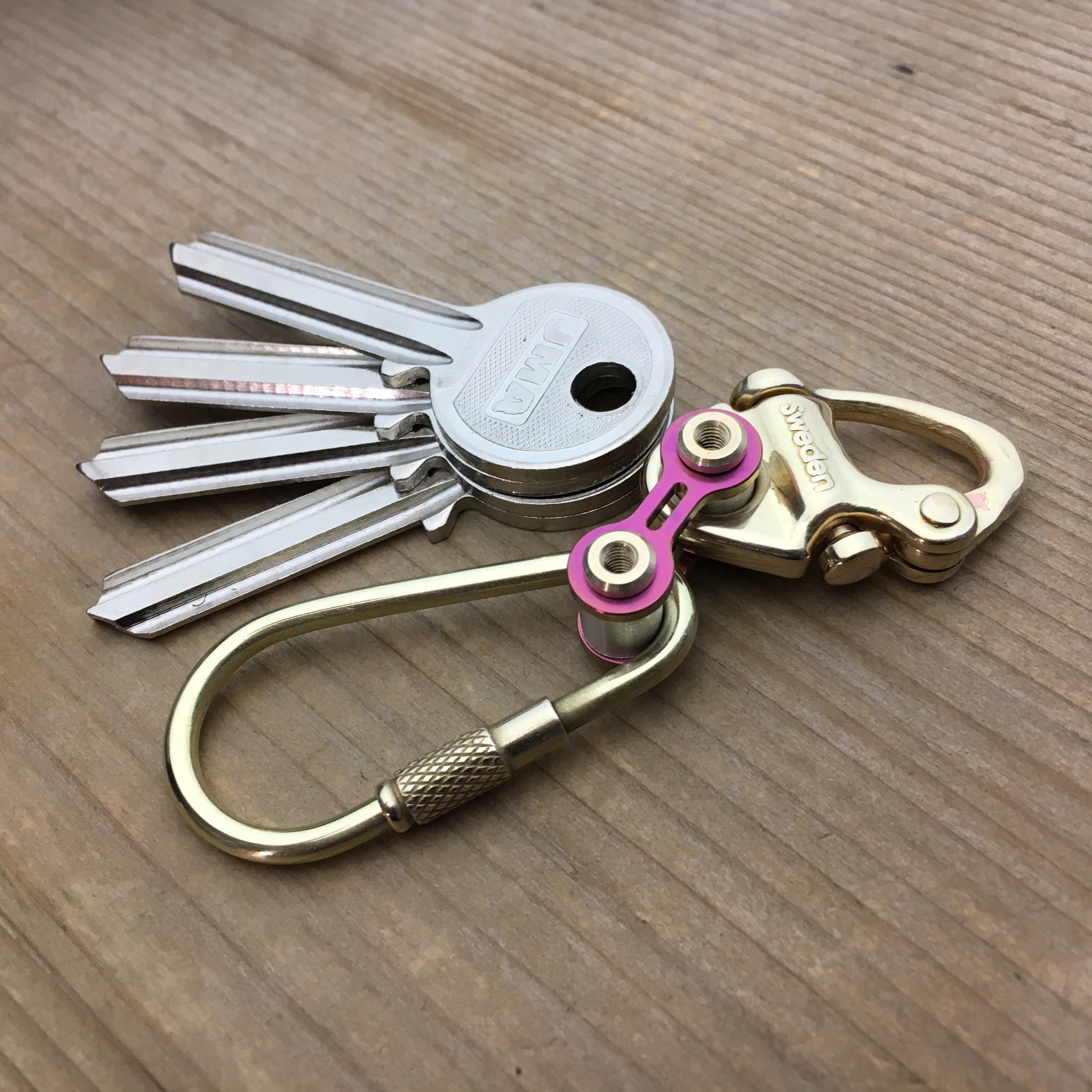 Sweden Brass Sailor Keyring with Brass Shackle