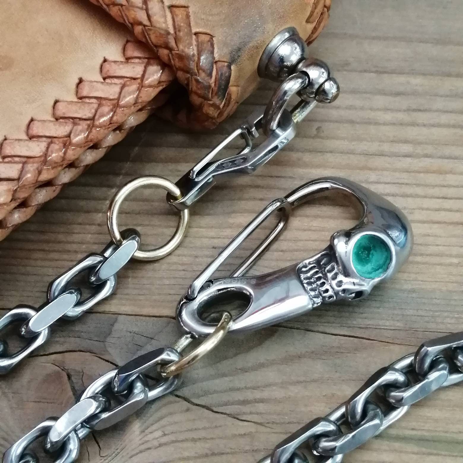 Skull Biker Wallet Chain / BWC-00 / Stainless Steels - Brass