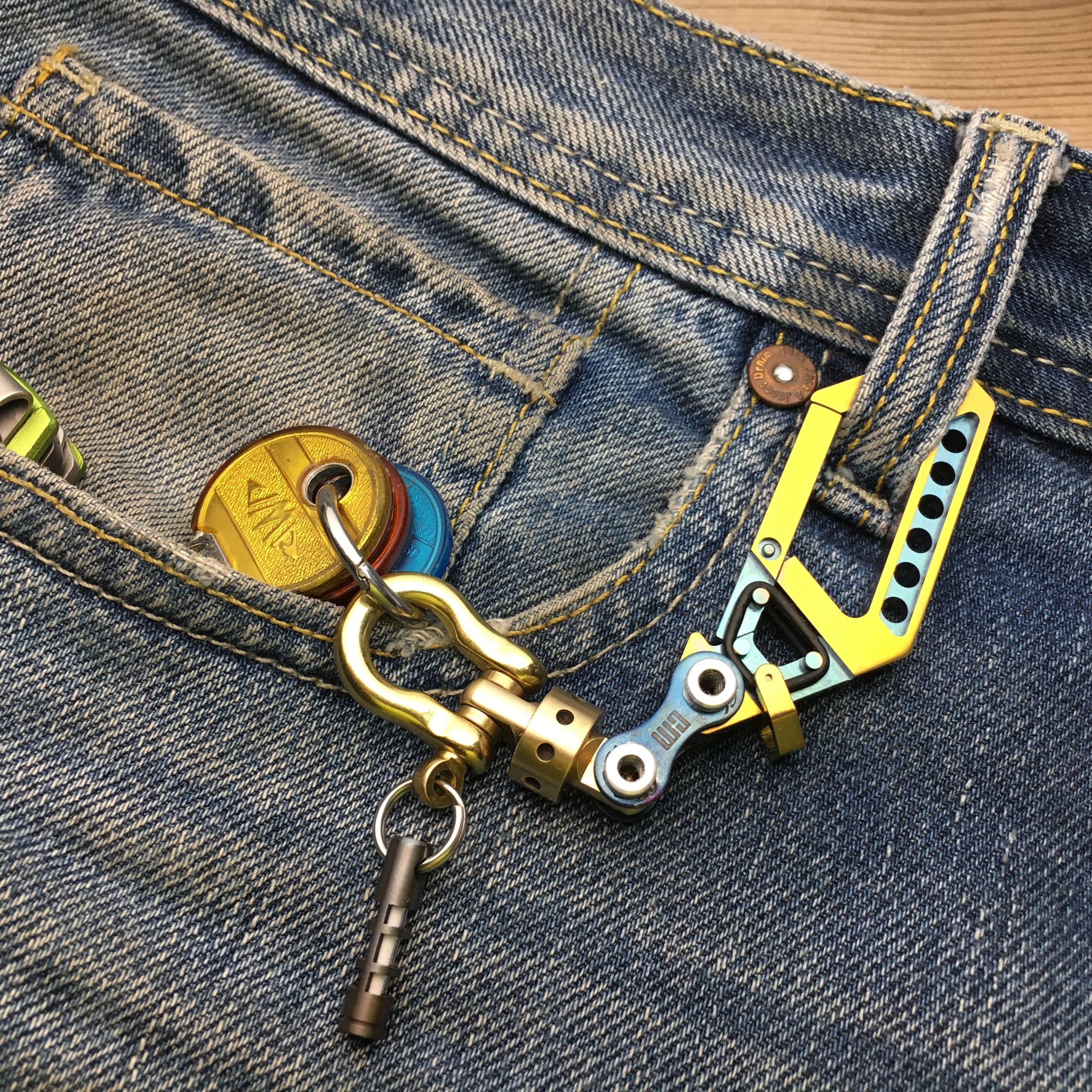 Titanium Drone Carabiner Key Chain with swivel