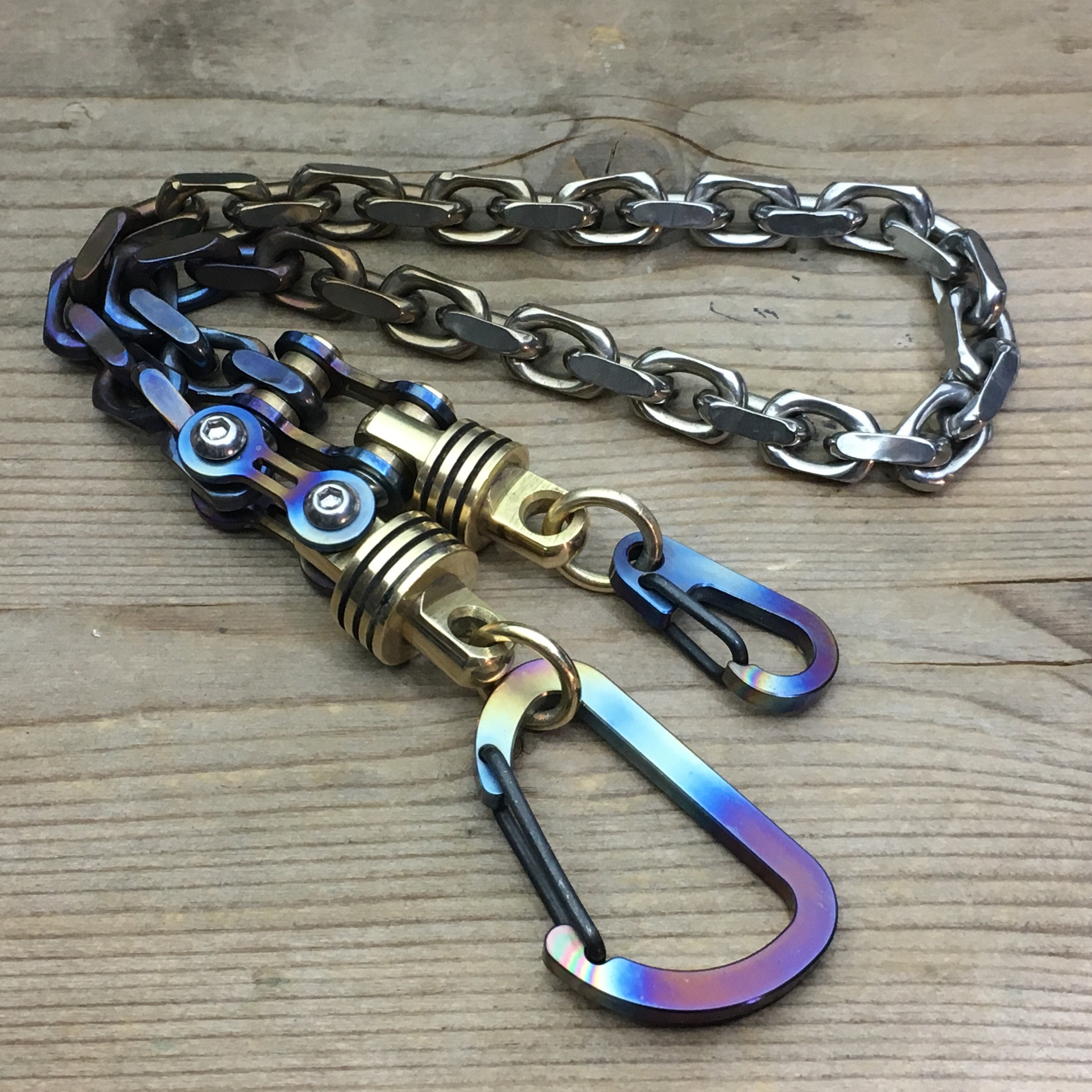 Biker Wallet Chain SWC-02 / Blue Petrol / Bi-Swivel
