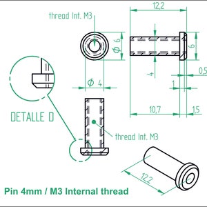 Pin M4 / Internal Thread M3 - Etsy