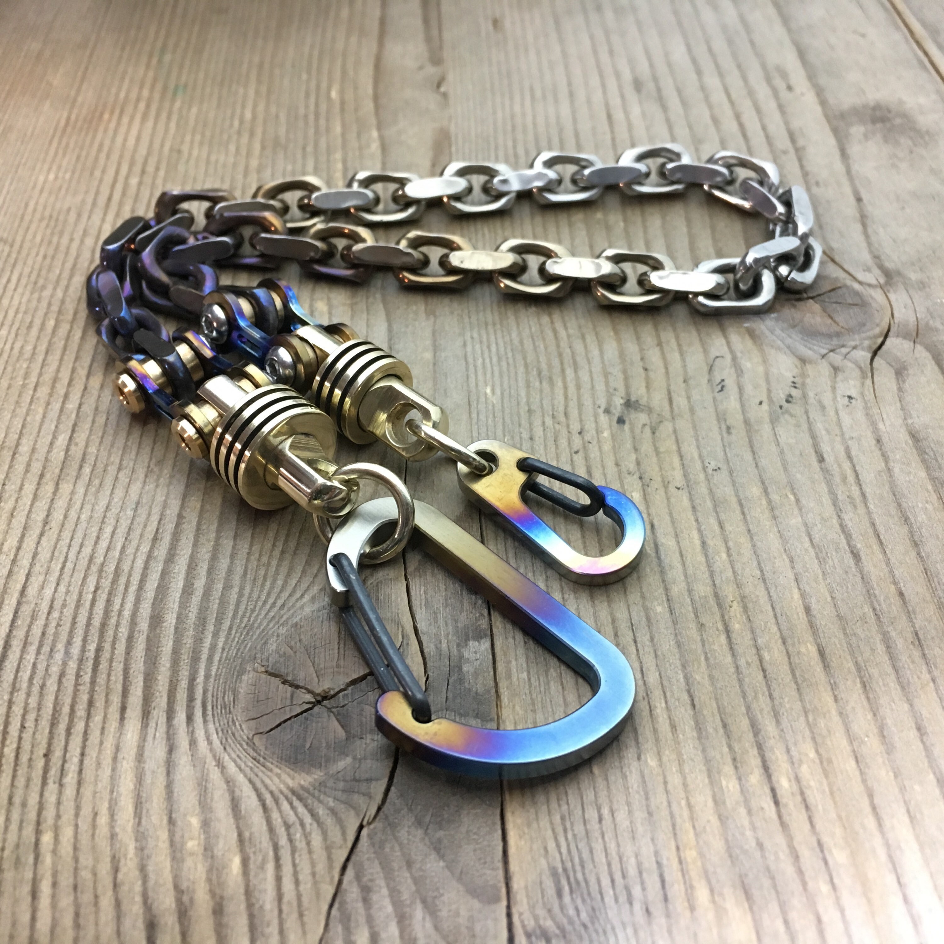 Biker Wallet Chain SWC-02 / Blue Petrol / Bi-Swivel