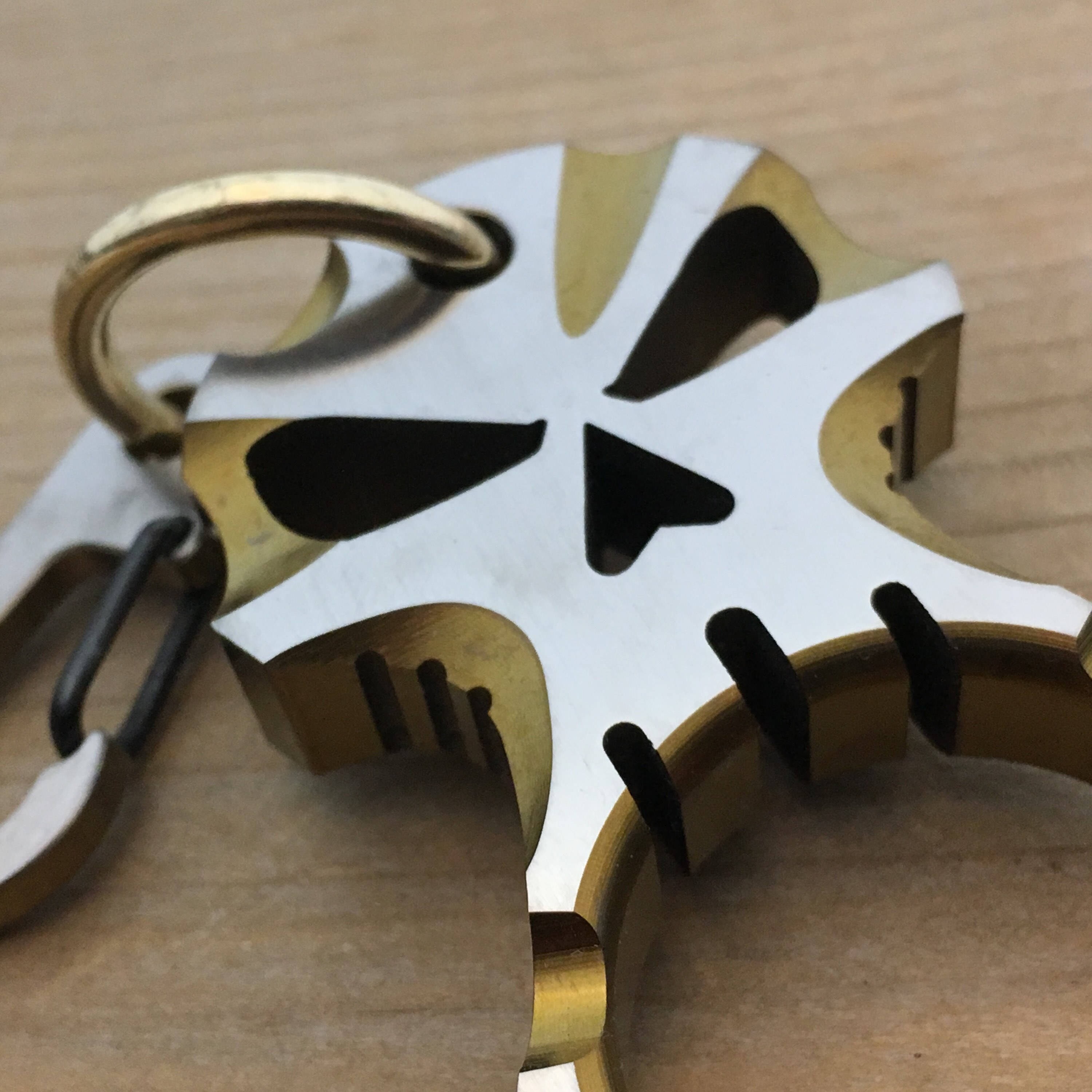 Skeleton Titanium Key Chain / Polished - Ano Gold