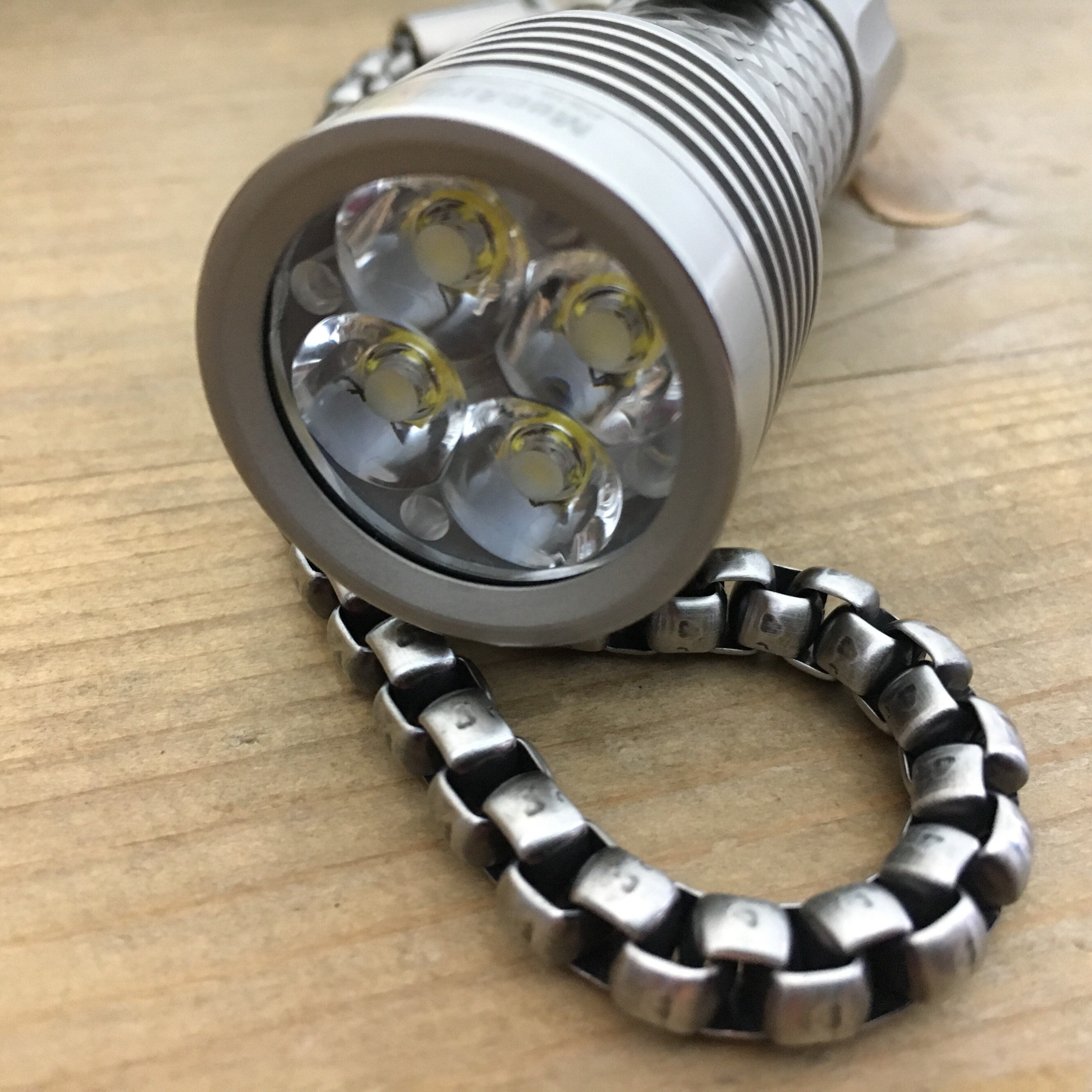 Sterling Silver Skull Clip / EDC Flashlight / Rechargeable Micro USB