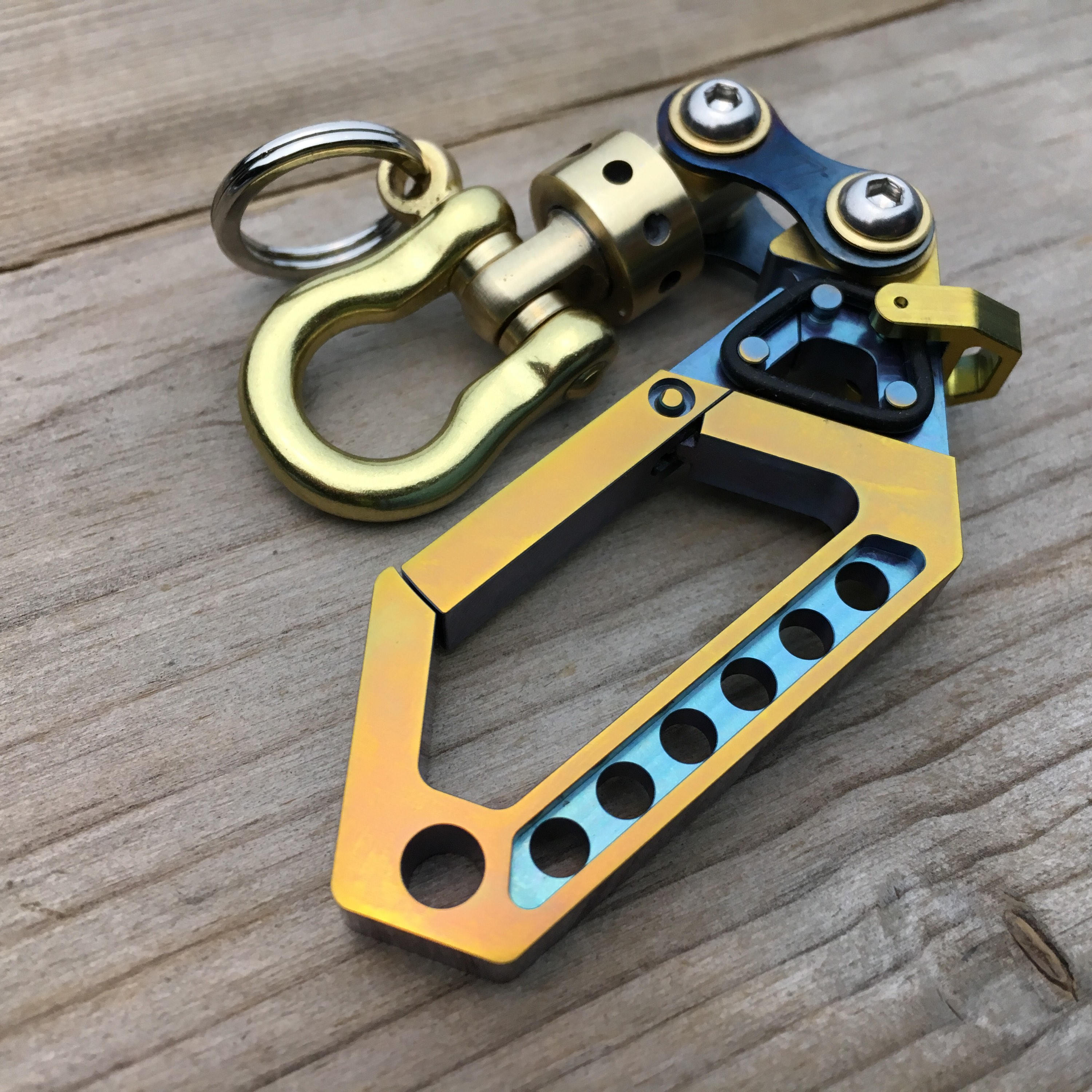 Titanium Drone Carabiner Key Chain with swivel