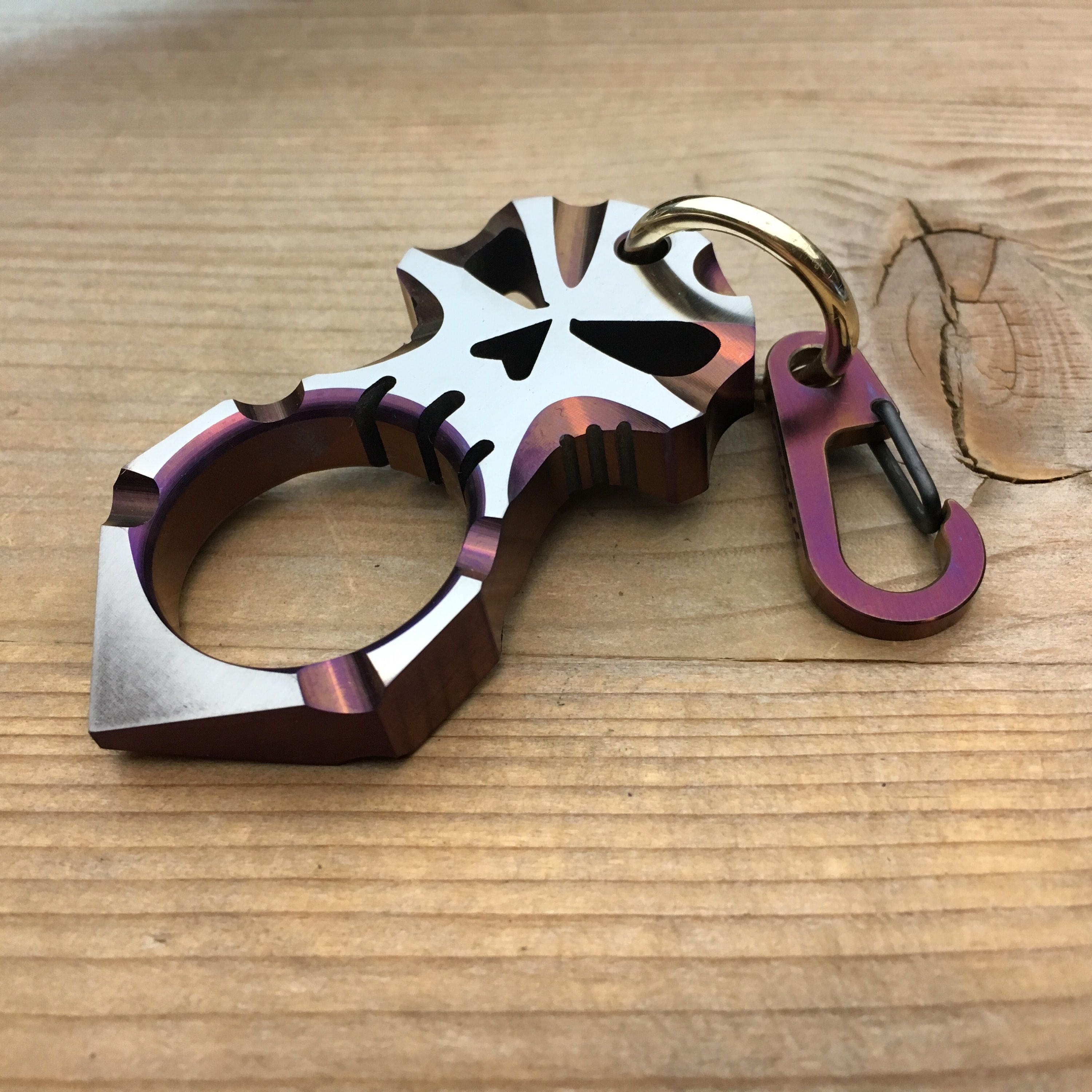 Skeleton Titanium Key Chain / Polished - Ano Purple