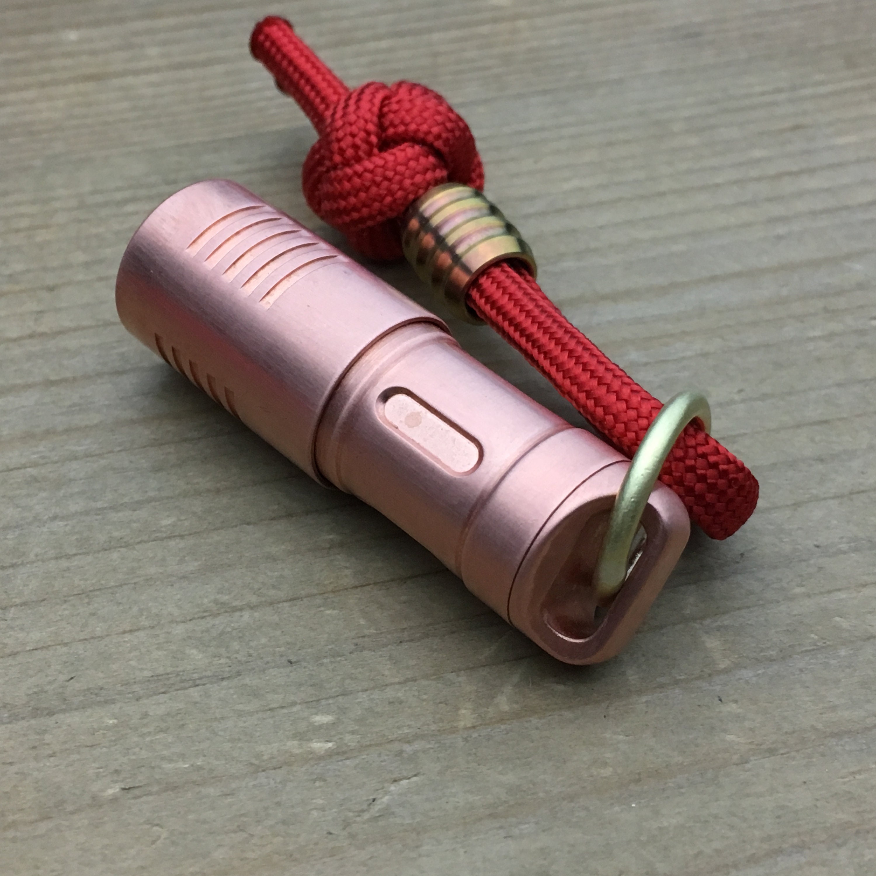 Copper USB Flashlight / Keyring / Aged Texture