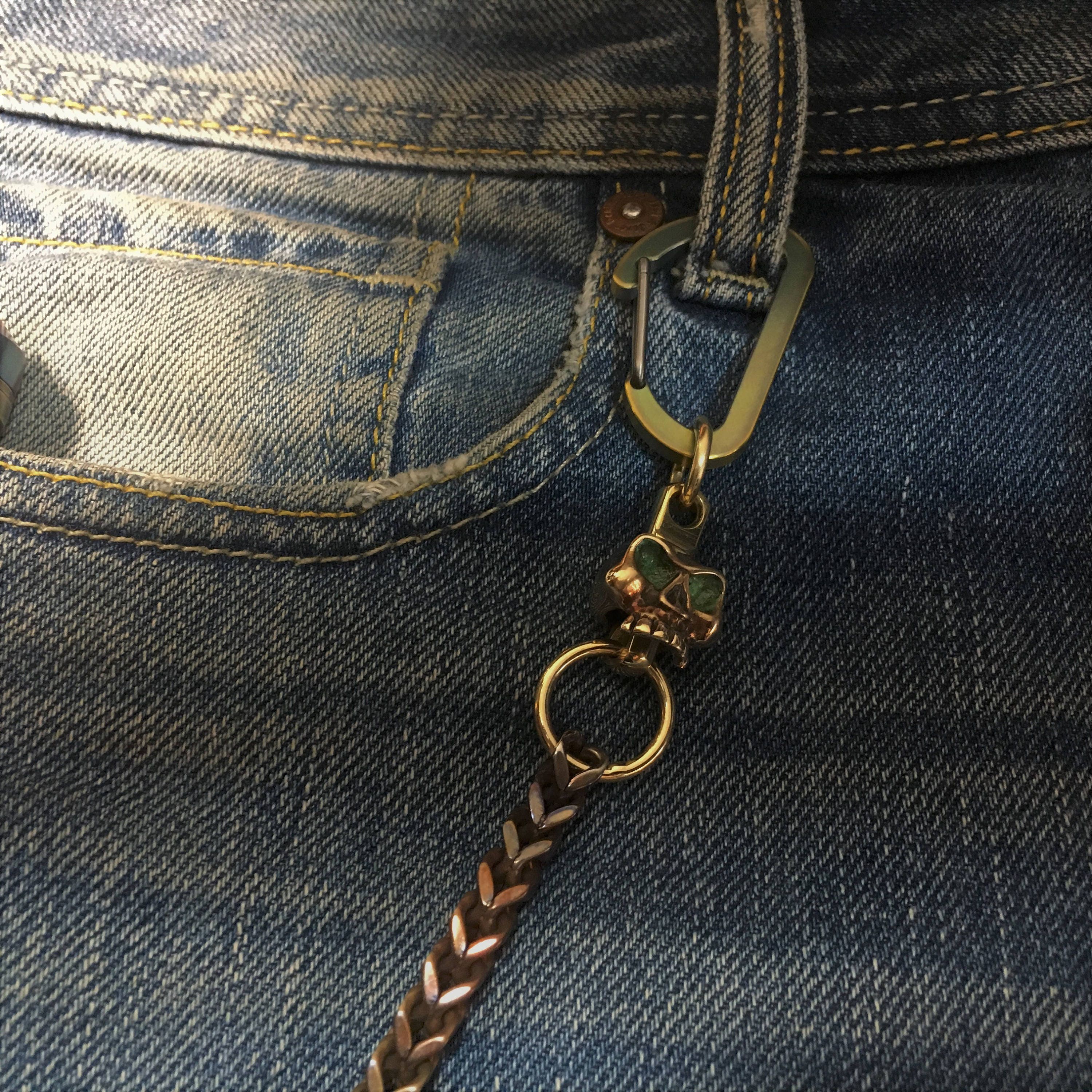 Small wallet chain SWC-04-Ti / One Skull Monkey Swivel