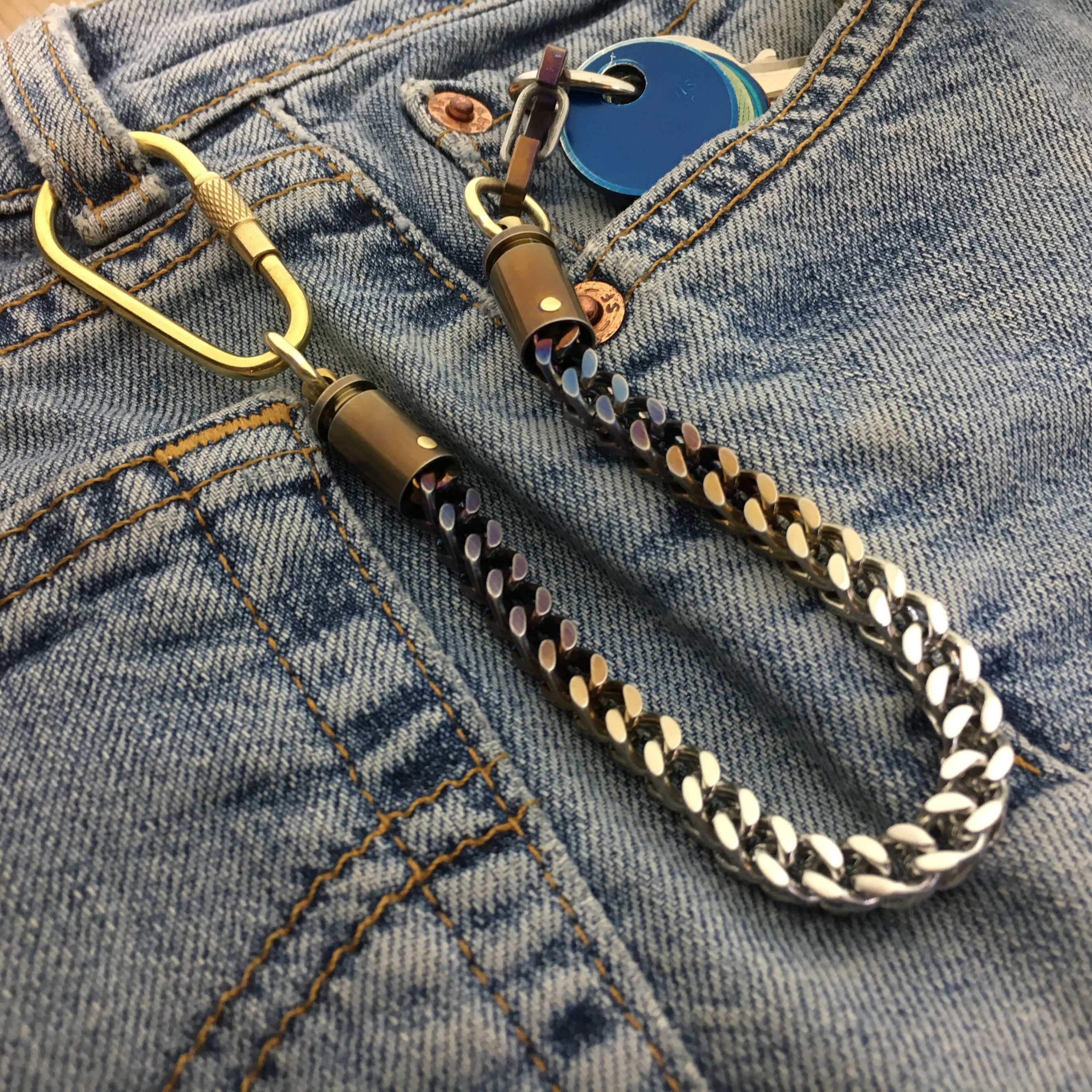 Cal.9mm Bracelet, Keychain or Wallet Chain / Exhaust Pipe texture