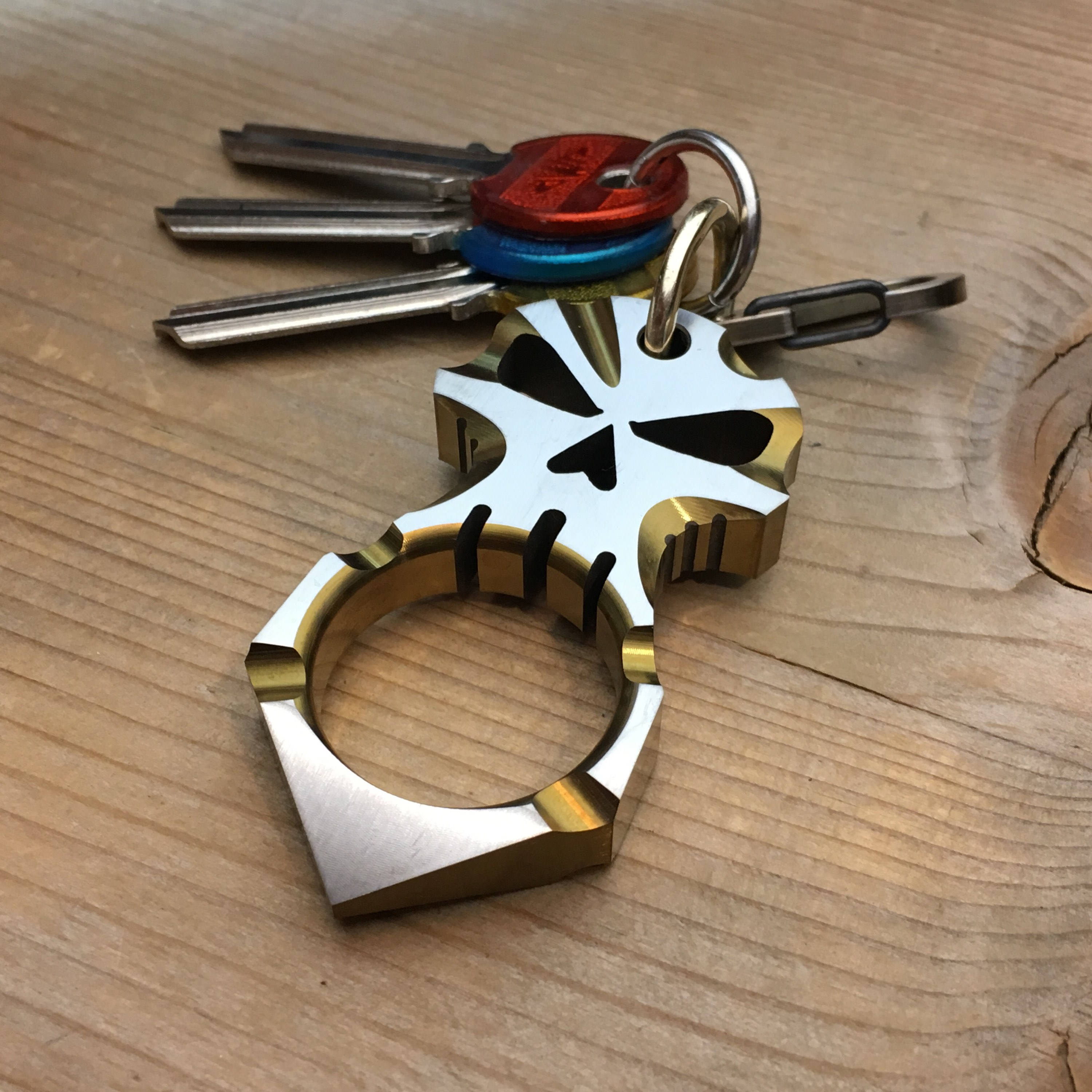 Skeleton Titanium Key Chain / Polished - Ano Gold