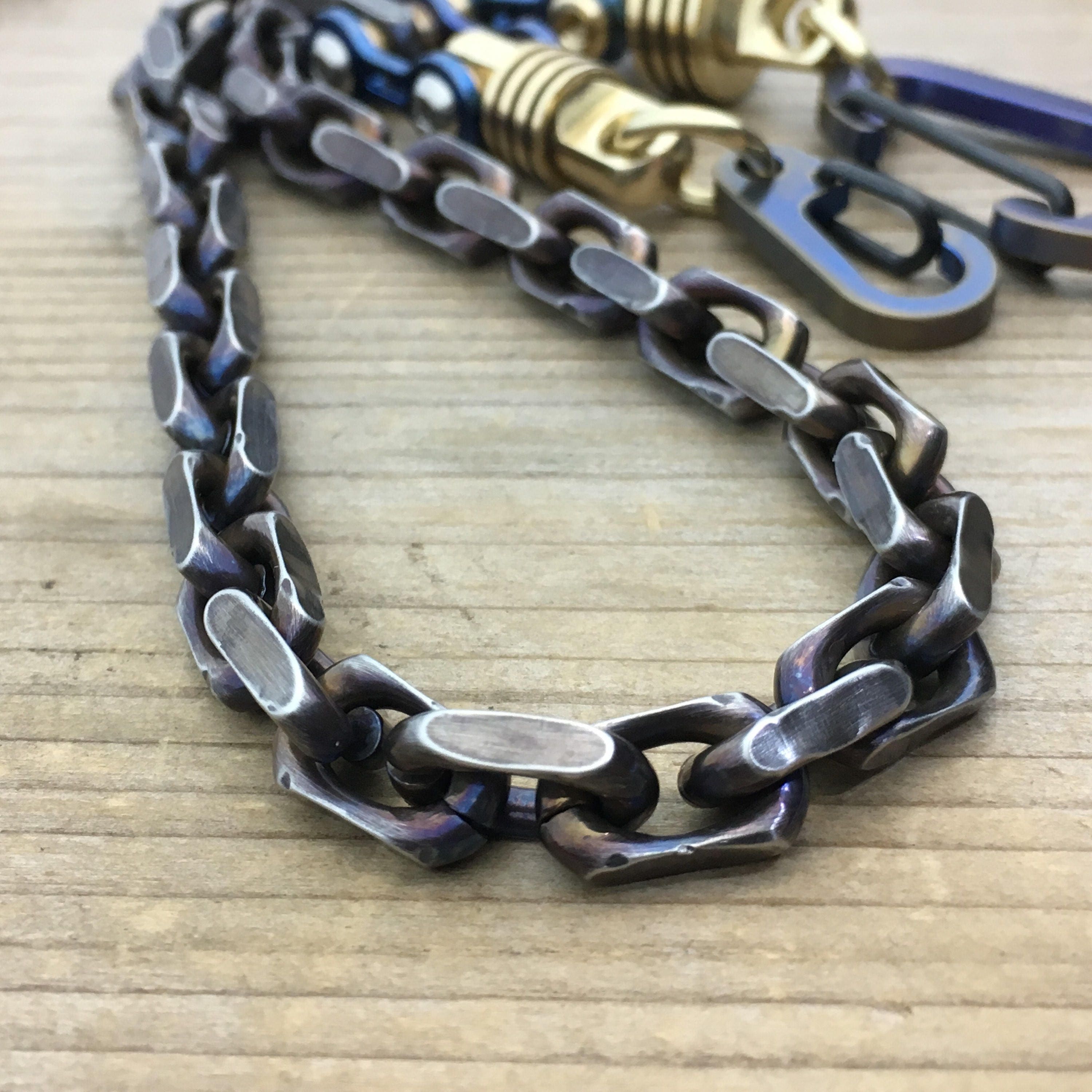 Biker Wallet Chain SWC-02 / Blue Petrol / Bi-Swivel