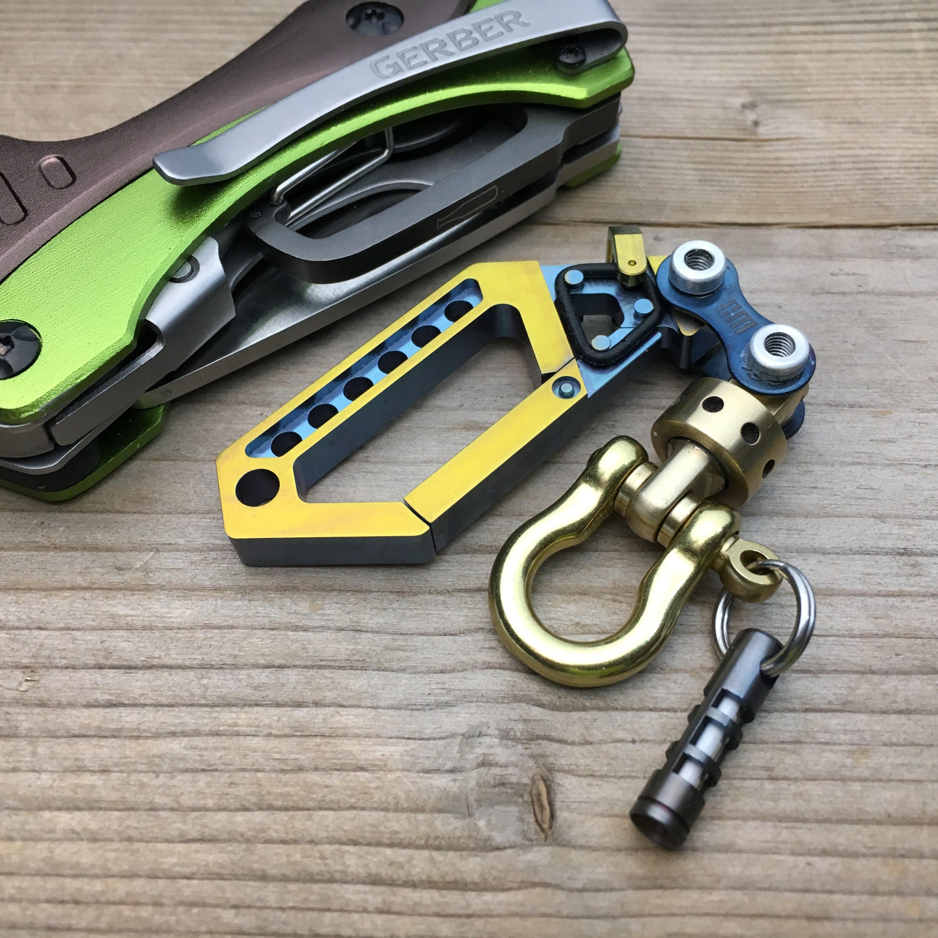 Titanium Drone Carabiner Key Chain with swivel