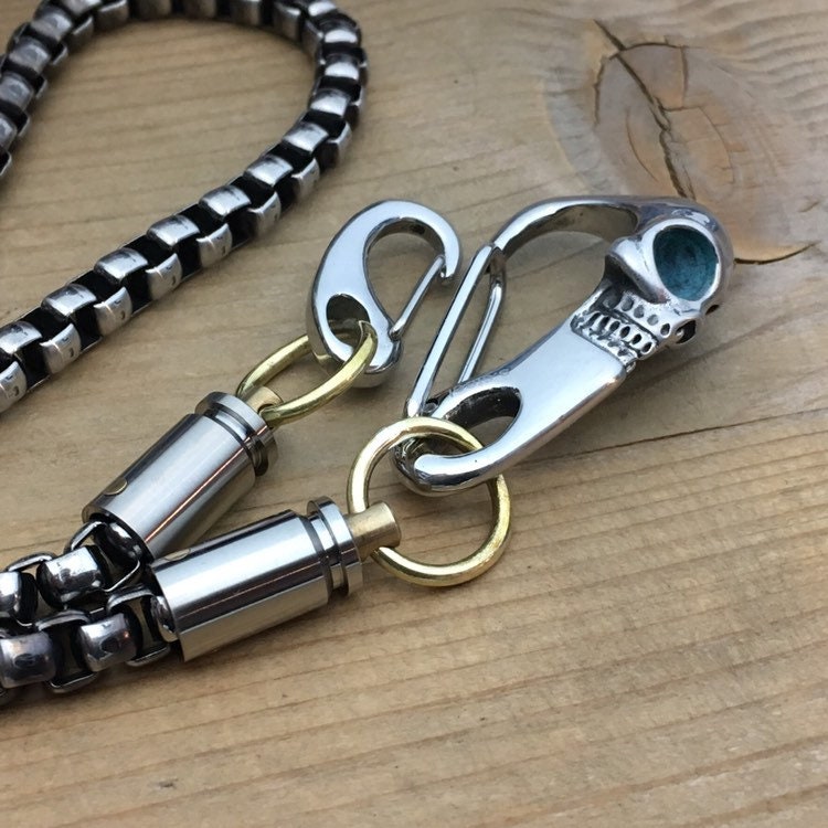 Skull Wallet Chain / Bi-Swivel / SWC-10A / SS-Ti