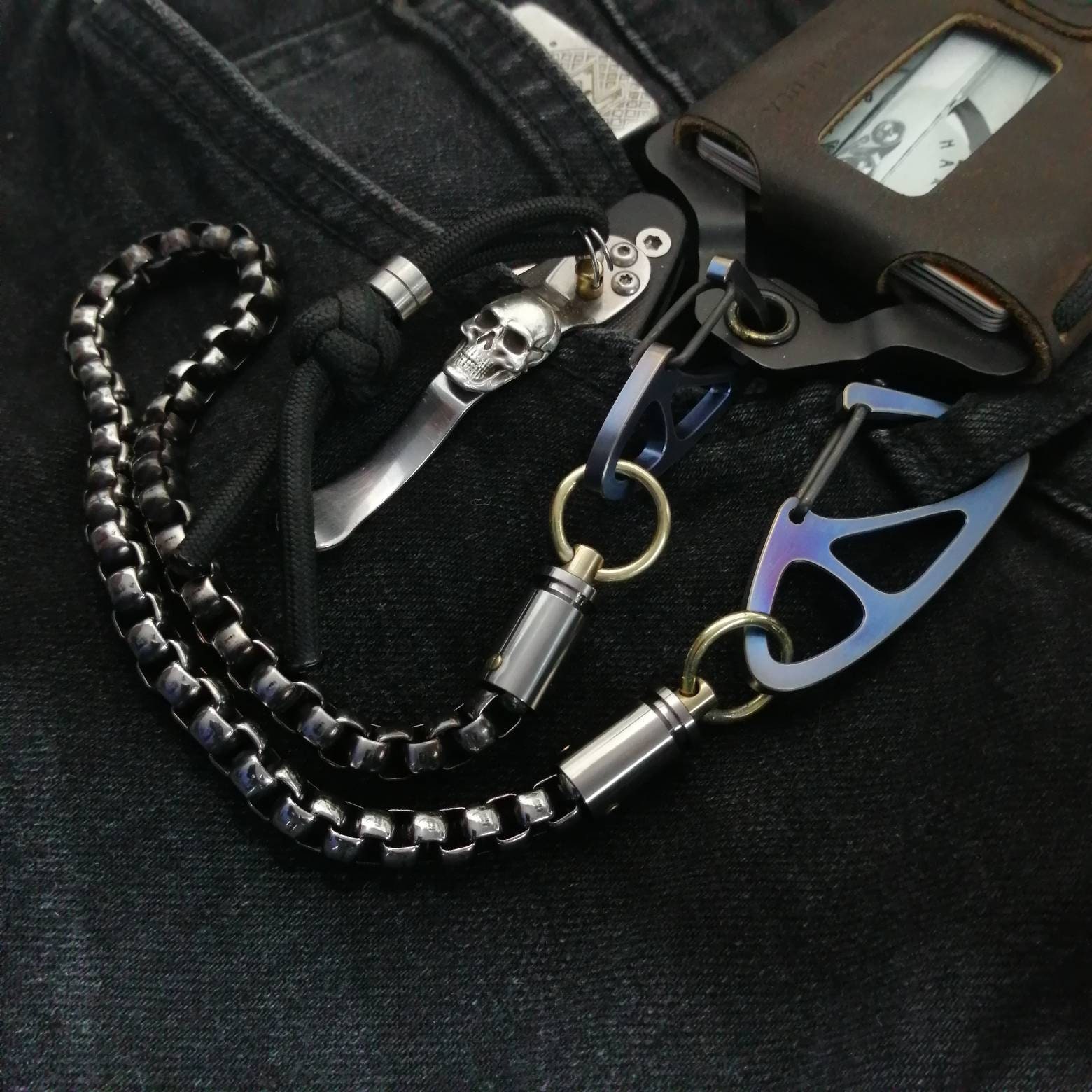 Small Wallet Chain / Bi-Swivel / SWC-10AB / SS-Ti