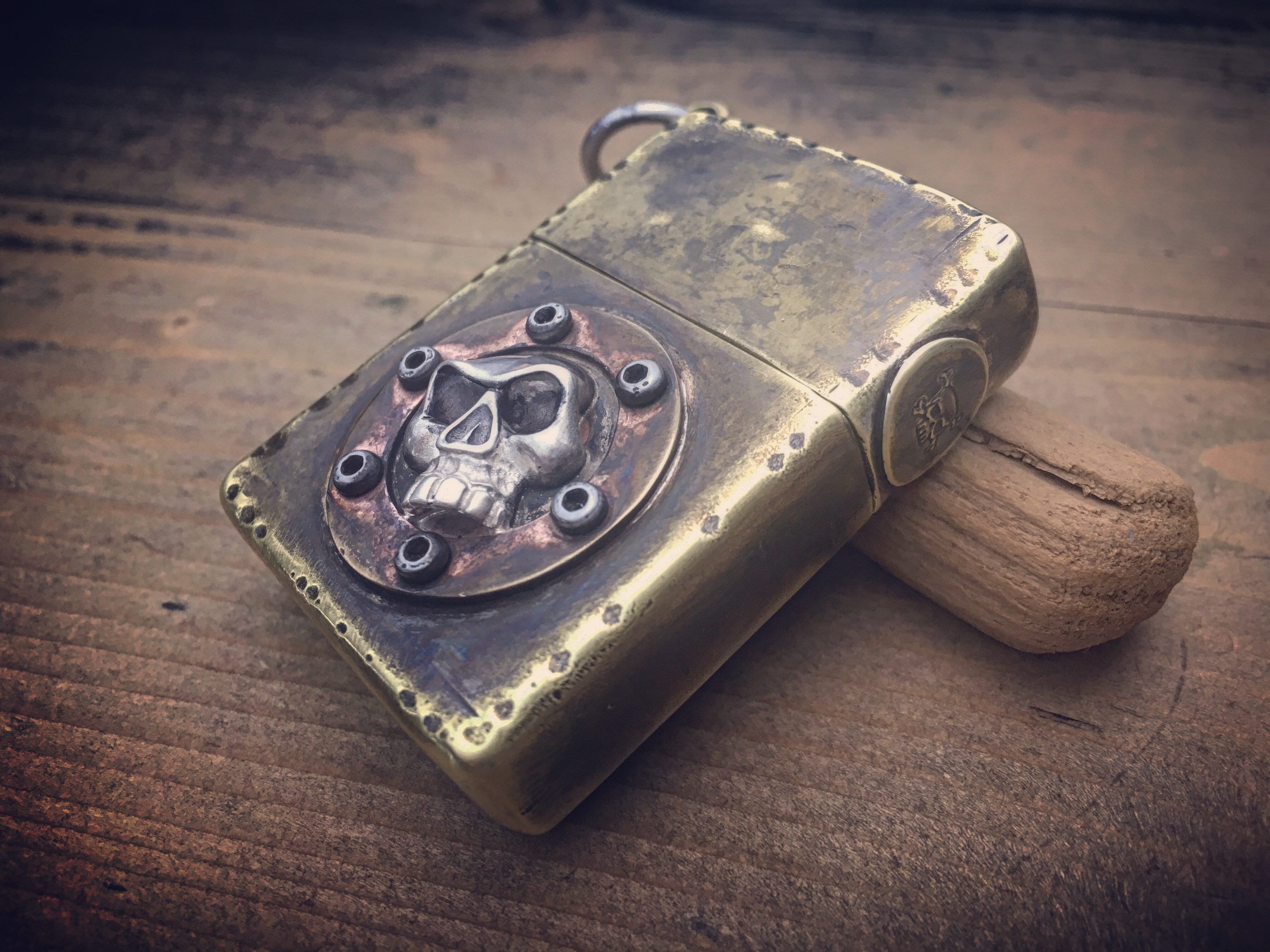 Custom lighter Rat Style/ Skull Kustom Kulture by Carajillo Bob