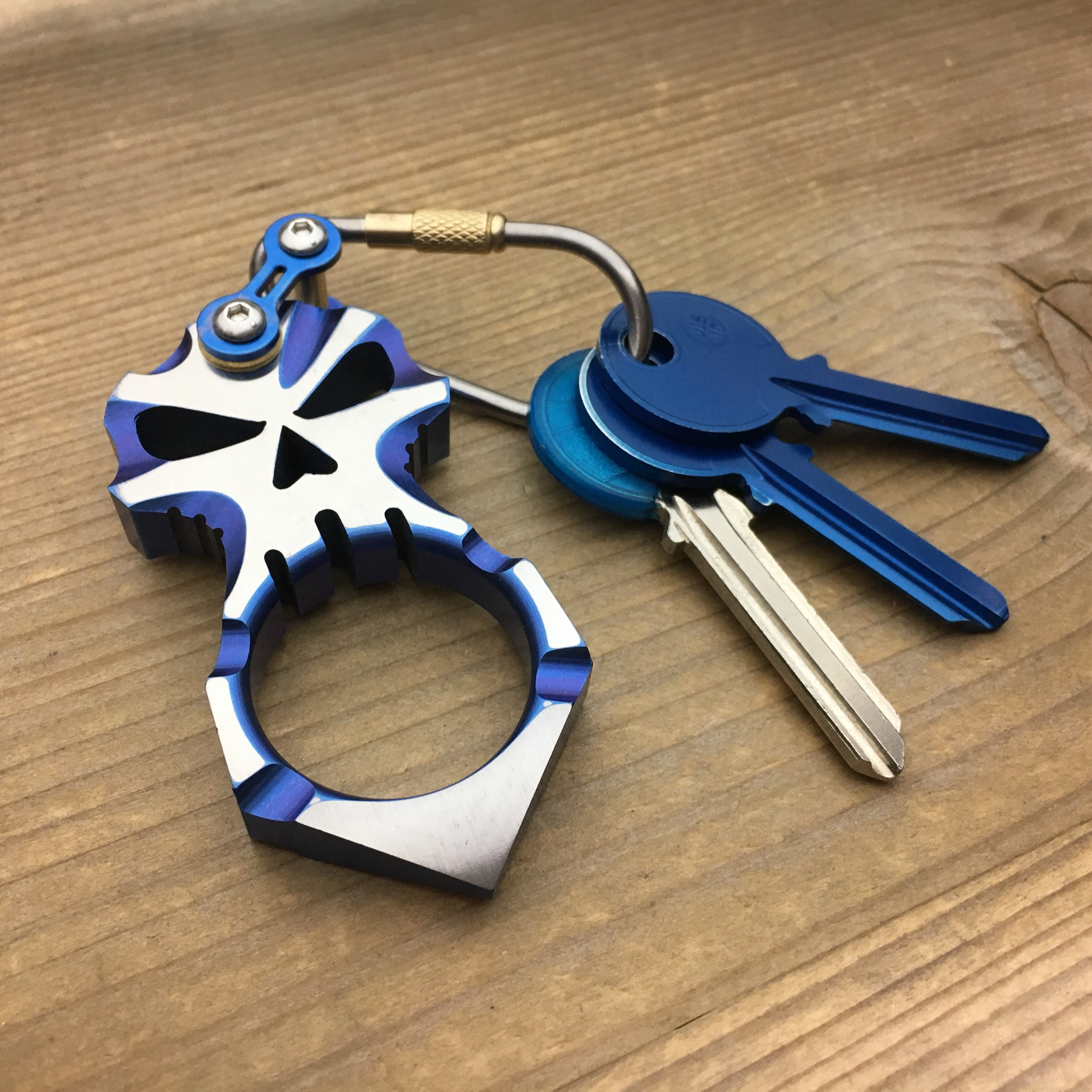 Skeleton Titanium Keychain, with Ti-Bike-Link