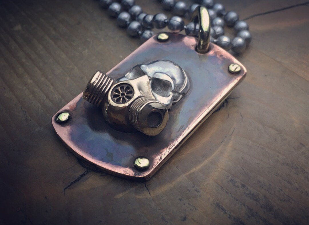 Skull Mask Pendant deus Ex Machina Silver Sterling, Brass and Copper - Etsy