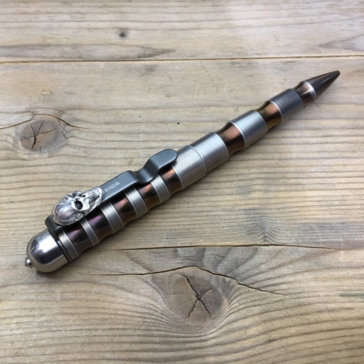 Skull Custom Titanium Ballpoint Pen / Old Oxid