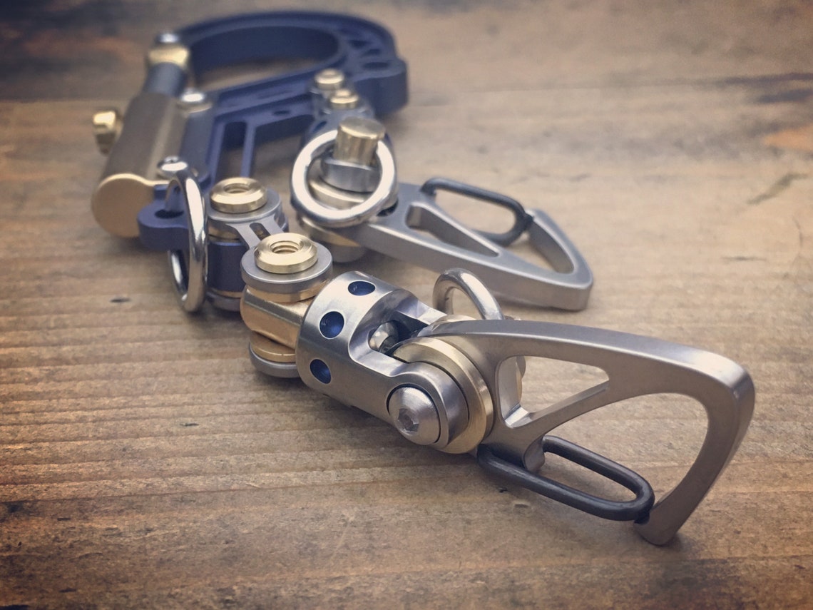 The Brutus Blue. Titanium Bolt Carabiner Keychain / - Etsy