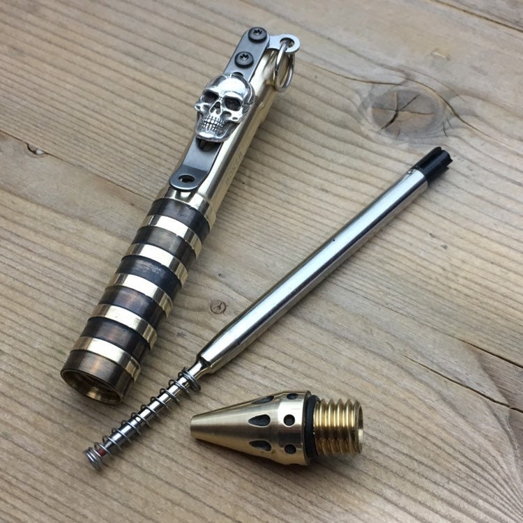 Custom, Skull Cal.50 EDC-Ballpoint Pen by Böker / Silver-Bronze / Connector