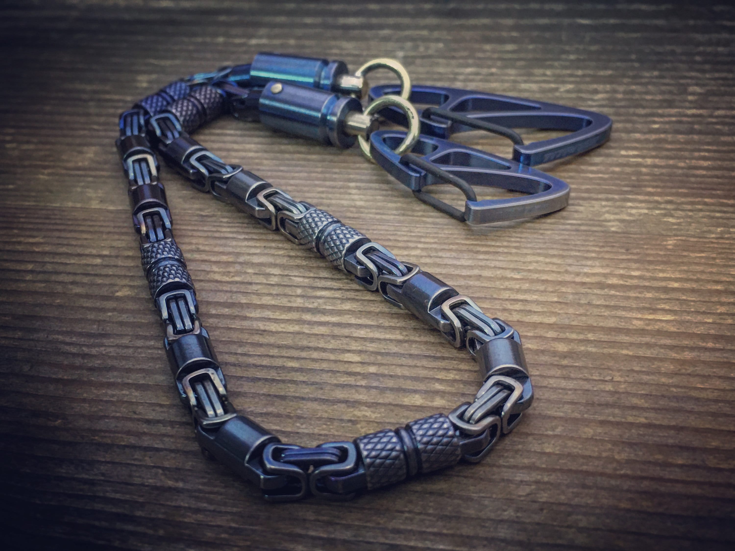 Small Wallet chain / Bi-Swivel / Cal. 9mm / Titanium / Stainless Steels