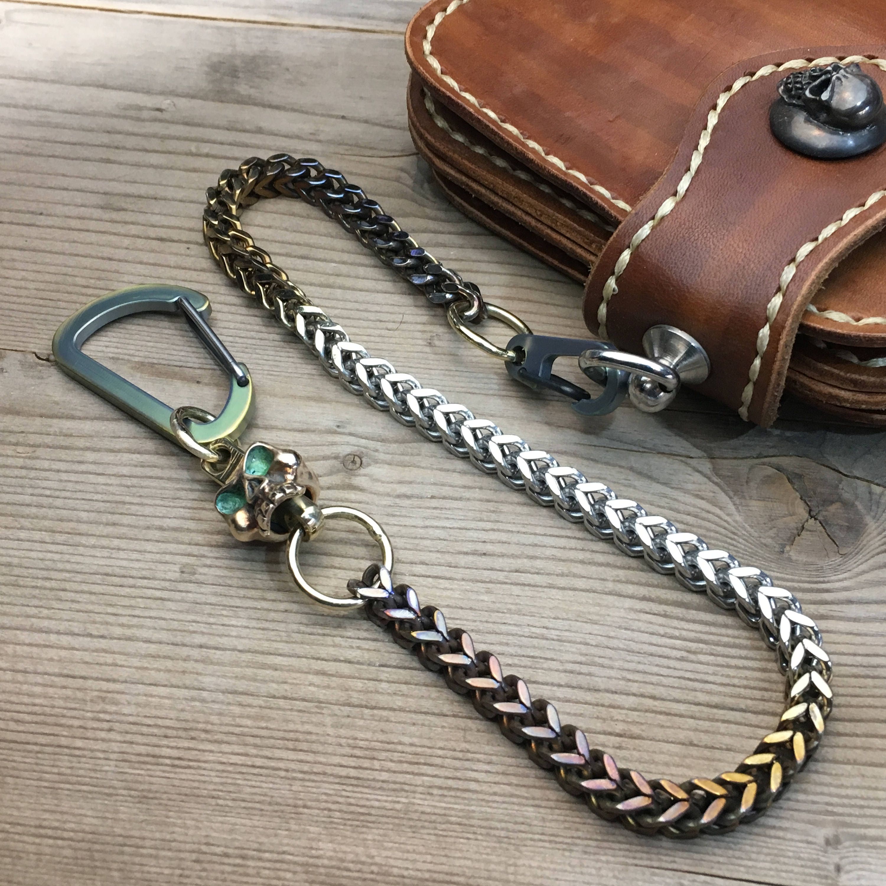 Small wallet chain SWC-04-Ti / One Skull Monkey Swivel