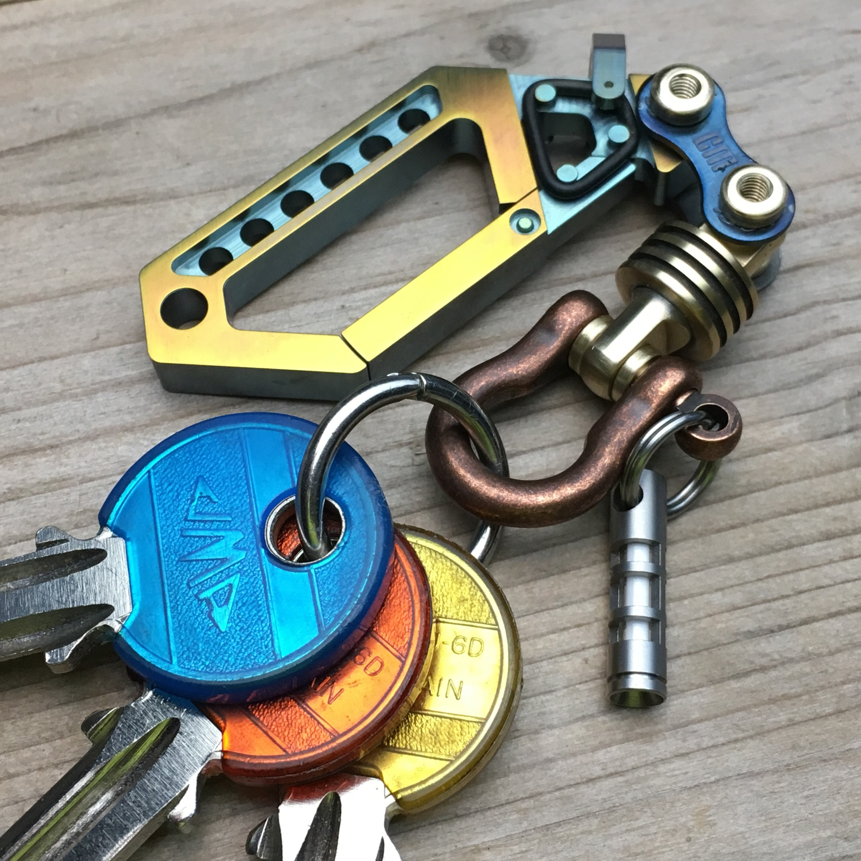 Titanium Drone Carabiner Keychain with swivel