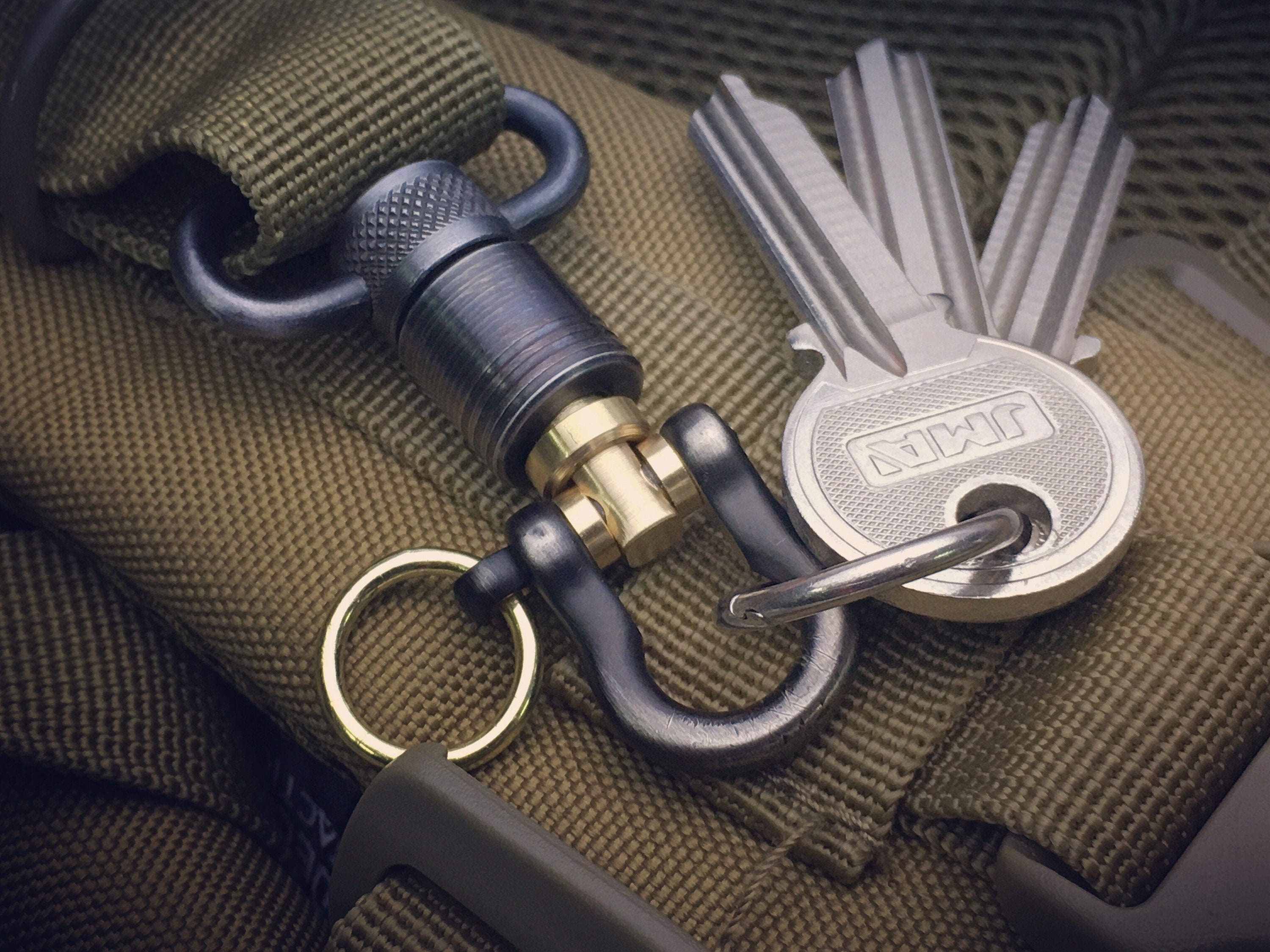 Recycled quick release Shotgun shoulder strap keychain / Mod-II