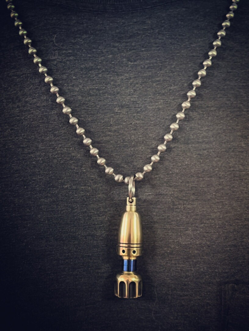 ONE-OFF / The Big Rocket Bomb. Swivel pendant bead / Brass - Titanium