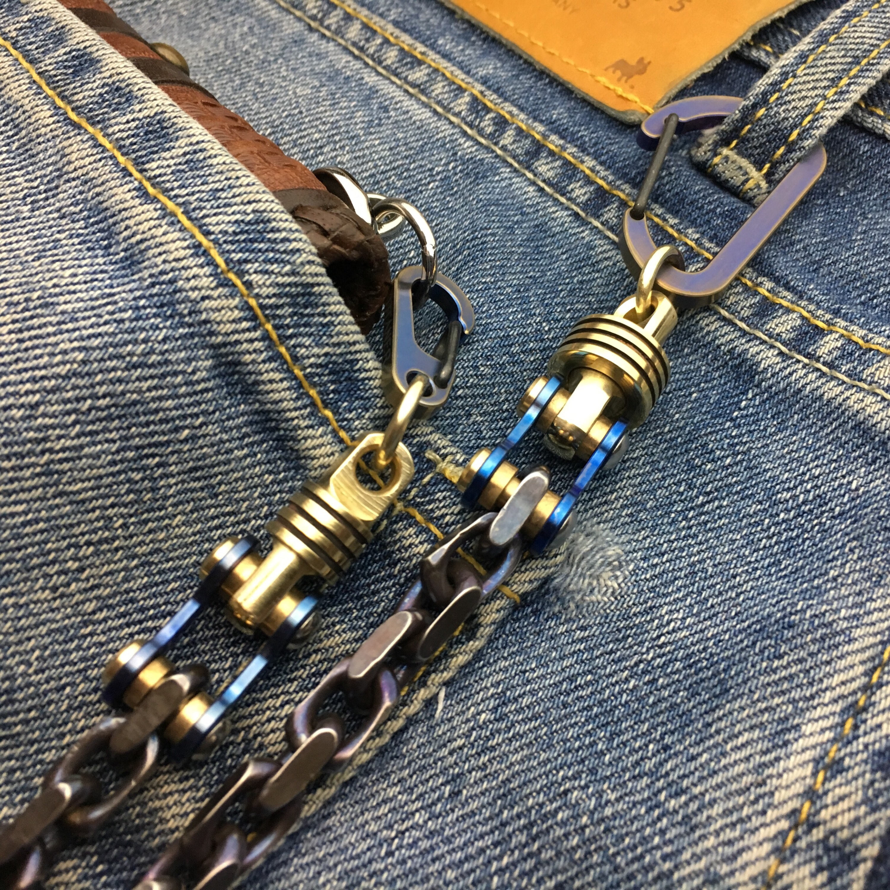 Biker Wallet Chain SWC-02 / Blue Petrol / Bi-Swivel