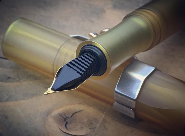 ULTEM fountain pen with custom skull clip