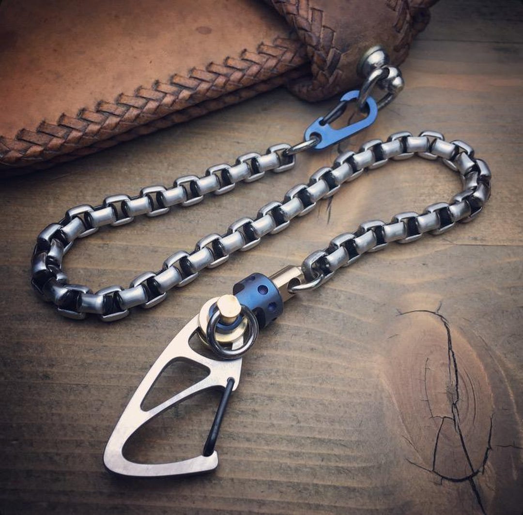 Biker Wallet Chain With Swivel Made of Titanium and Stainless Steel - Etsy
