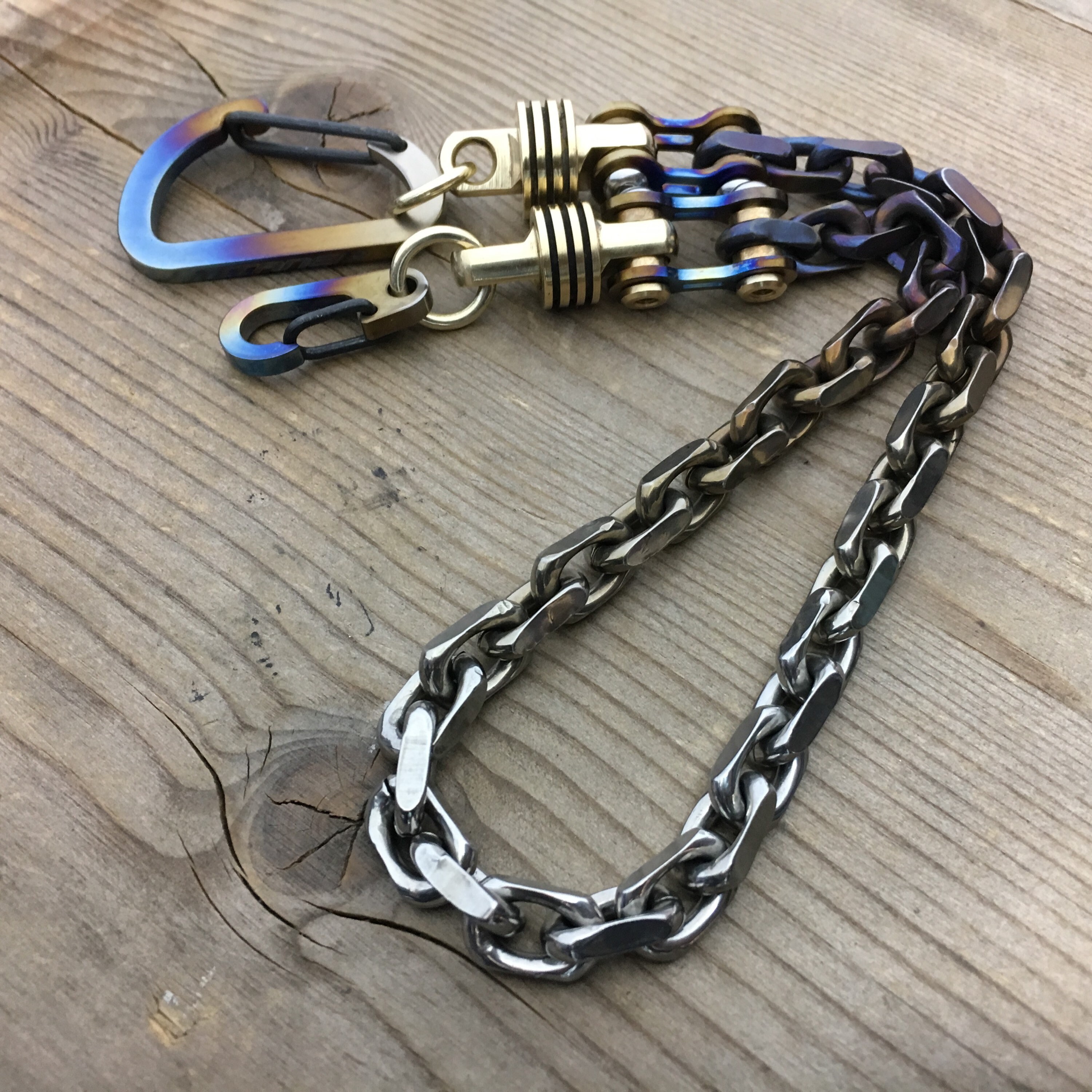 Biker Wallet Chain SWC-02 / Blue Petrol / Bi-Swivel