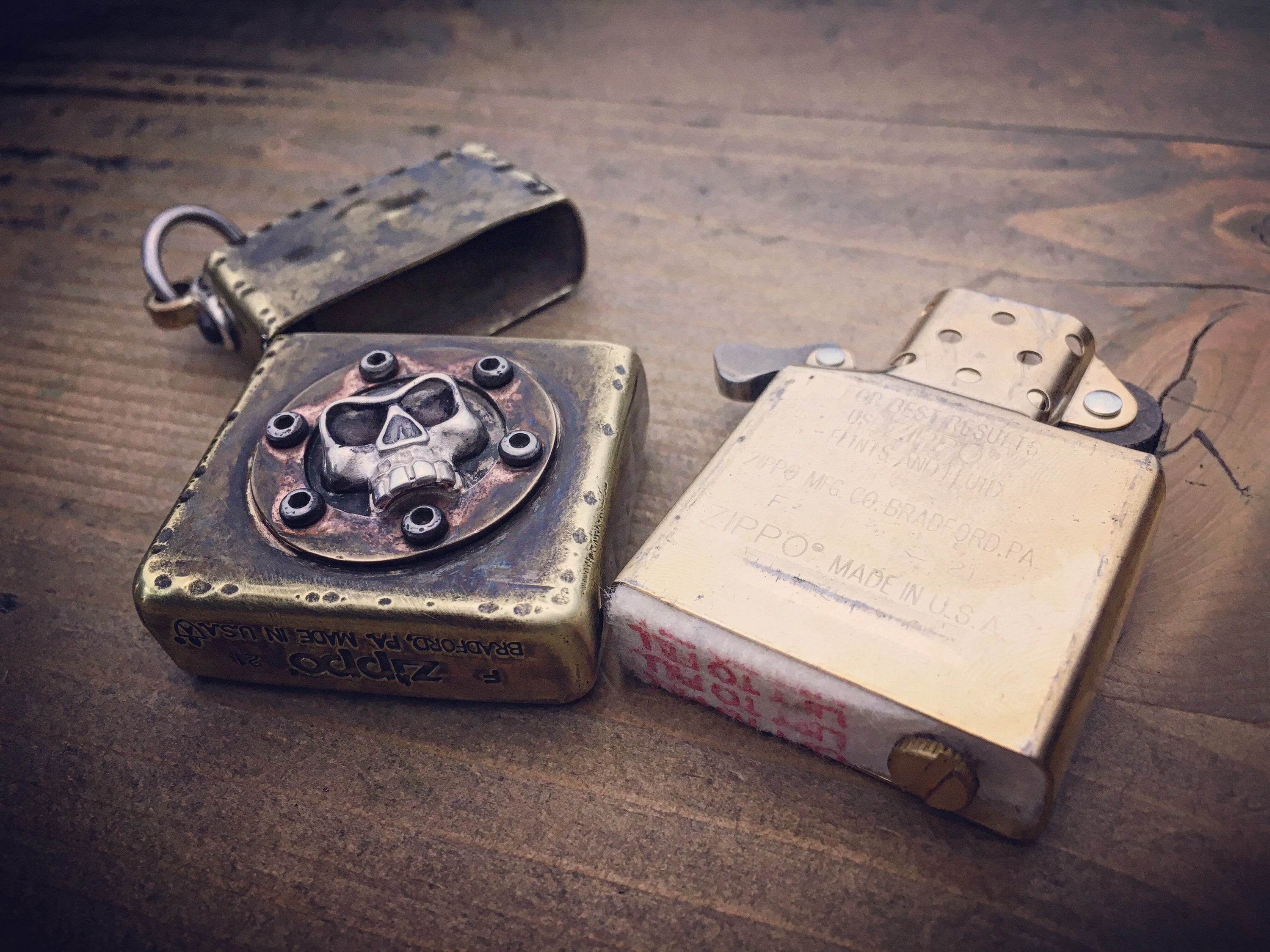 Custom lighter Rat Style/ Skull Kustom Kulture by Carajillo Bob