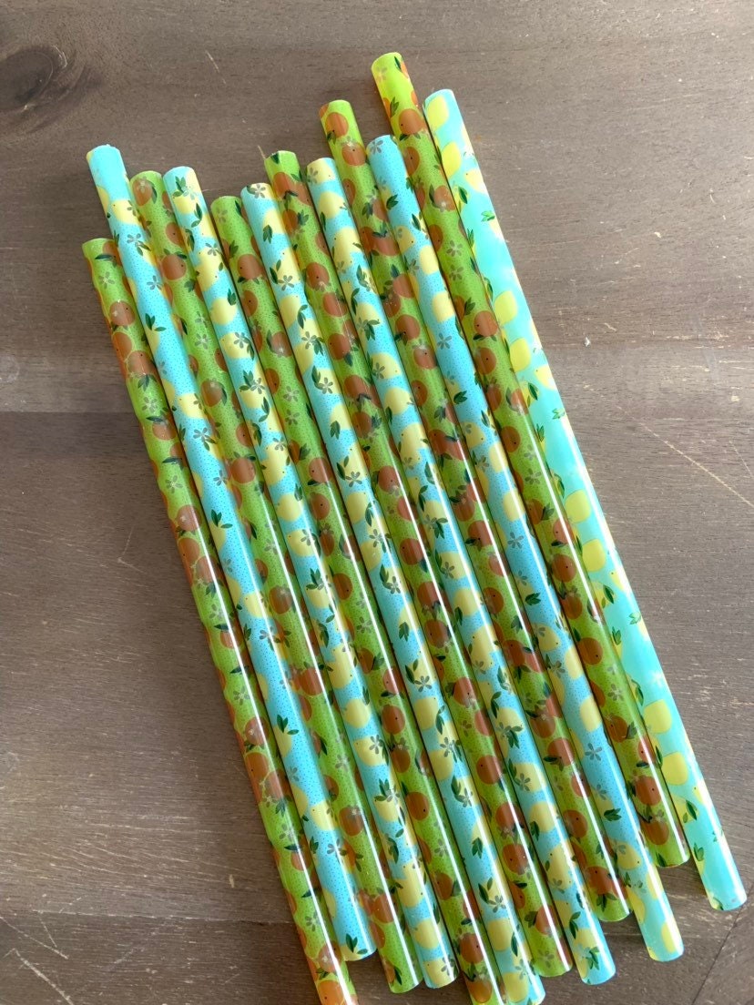 Lemon Straws | Lemon Party Decor | Citrus Straws | She Found Her Main ...