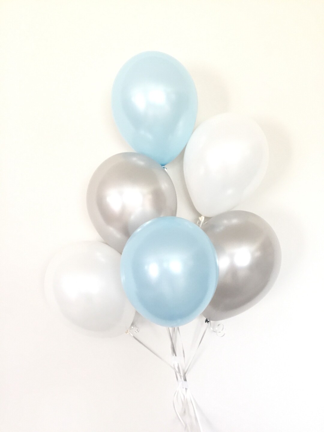 Blue and White Balloons | Blue and Gray Balloon Bouquet | Boy Oh Boy ...