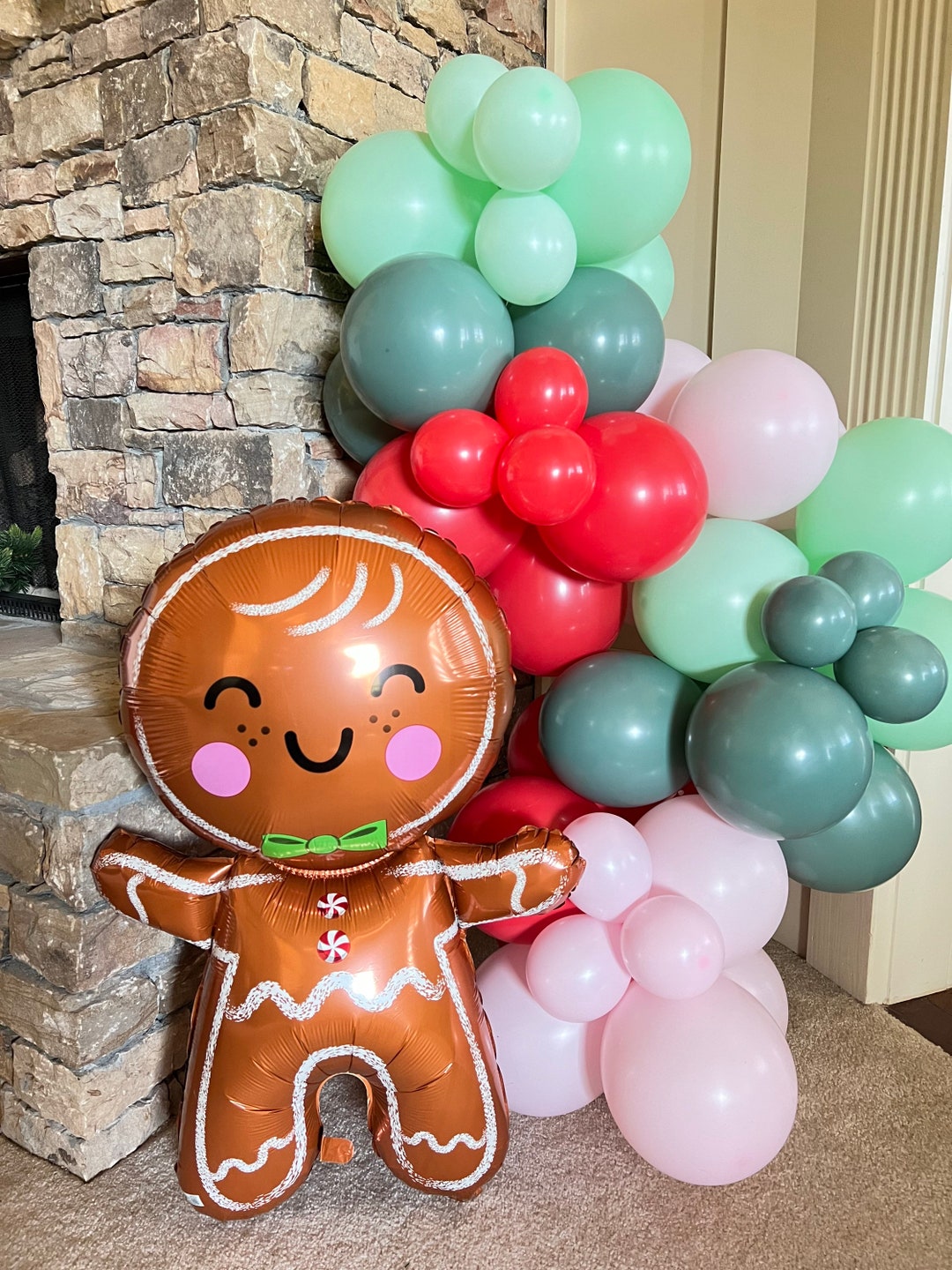 Oh Snap Gingerbread Birthday Party Balloon Garland Pastel Christmas ...