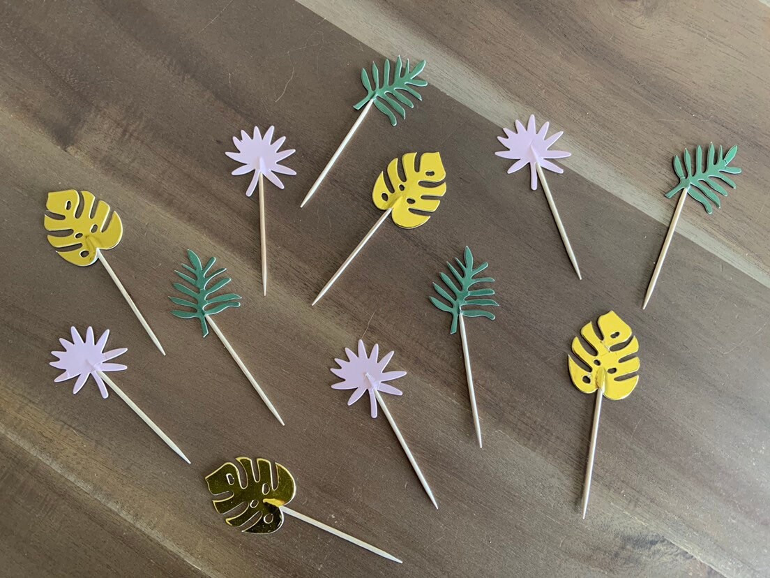 Tropical Straws | Tropical Party Decor | Green Leaf Straws | Tropical ...