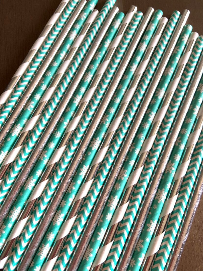 Little Snowflake Straws | Baby It's Cold Outside Party Decor | Silver ...