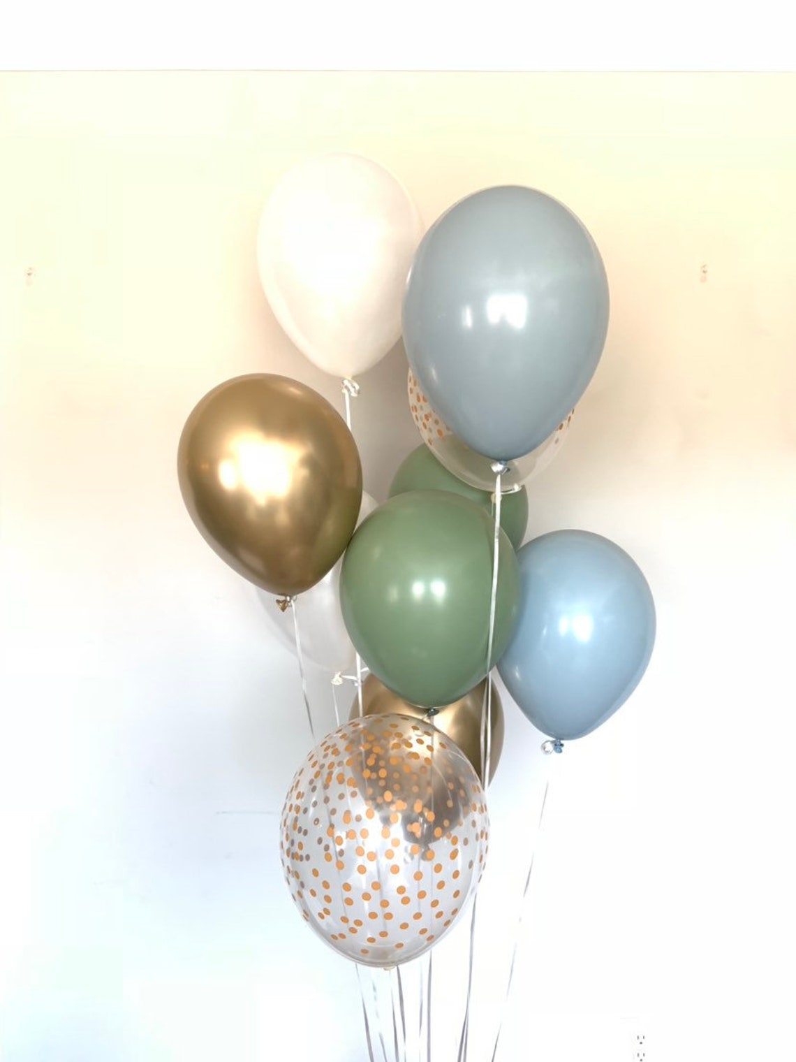 Fog Blue and Green Balloons Eucalyptus Balloons Beach - Etsy