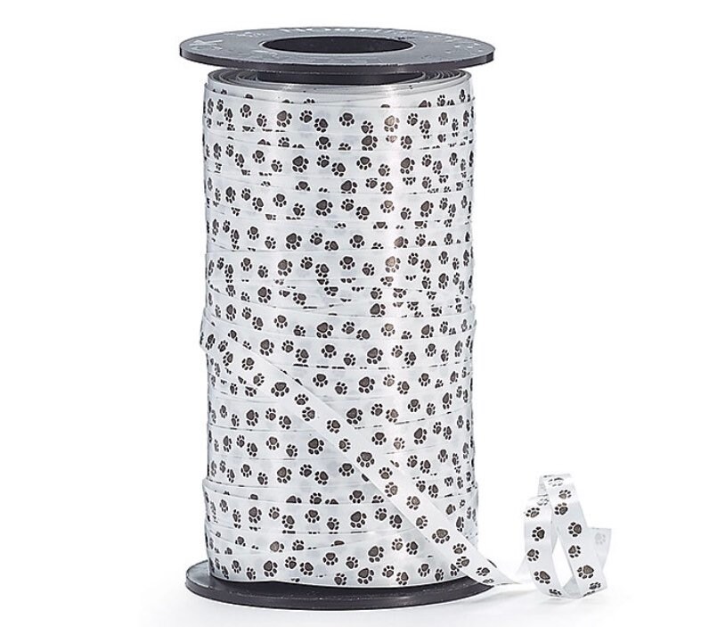 Paw Print Balloon Ribbon | Paw Print Balloon String | White 1/4 ...