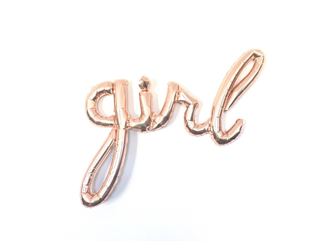 Rose Gold Girl Script Balloon | Rose Gold Balloons | Its A Girl Script ...