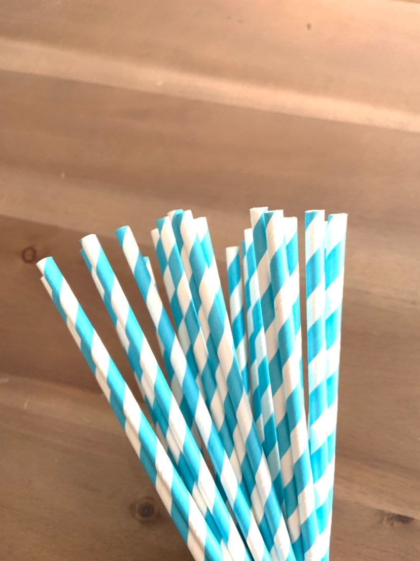 Blue Straws | Blue Party Decor | Blue and White Straws | It's A Boy ...