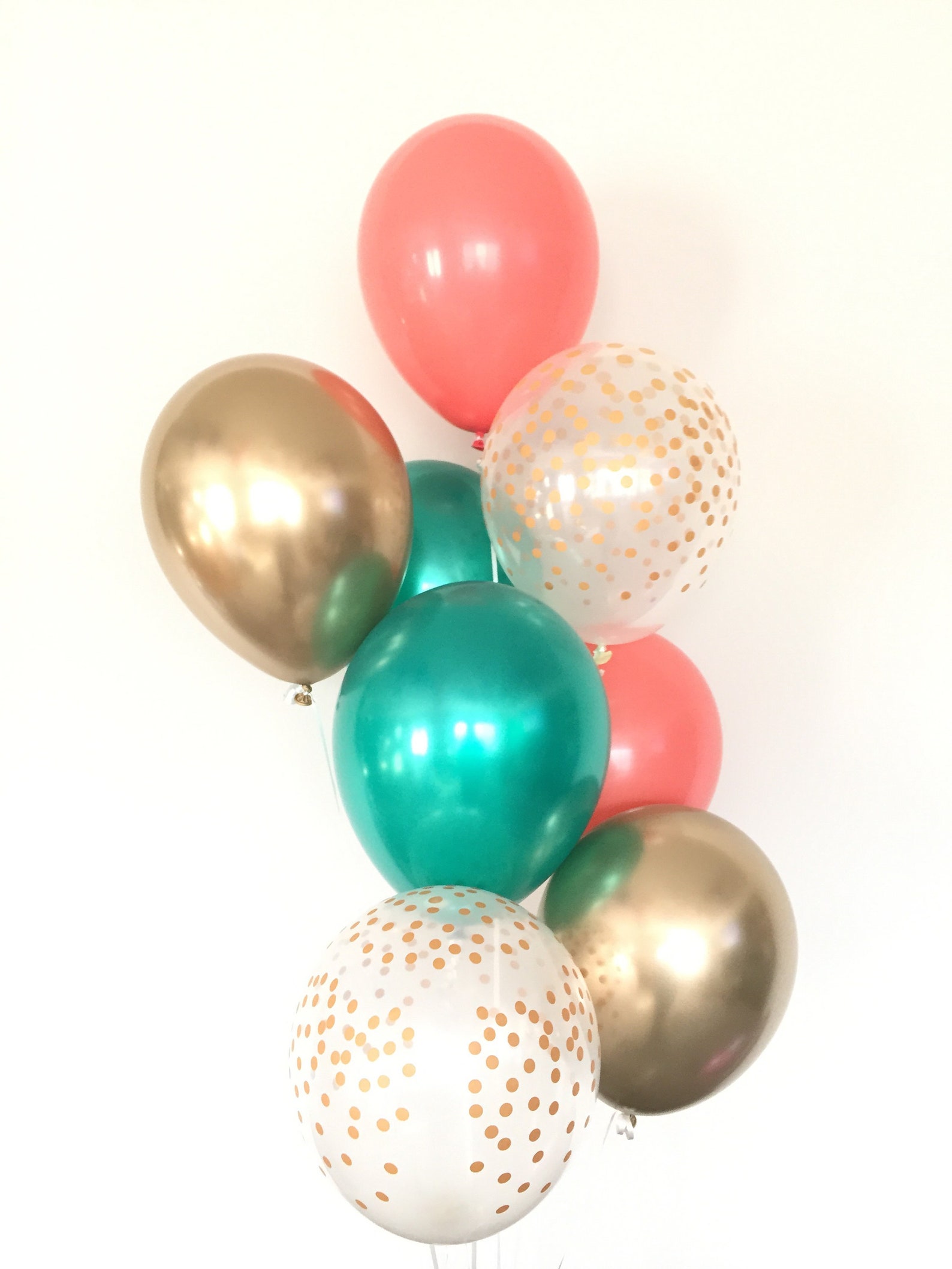 Coral Balloons Coral and Green Balloons Tropical Bridal - Etsy