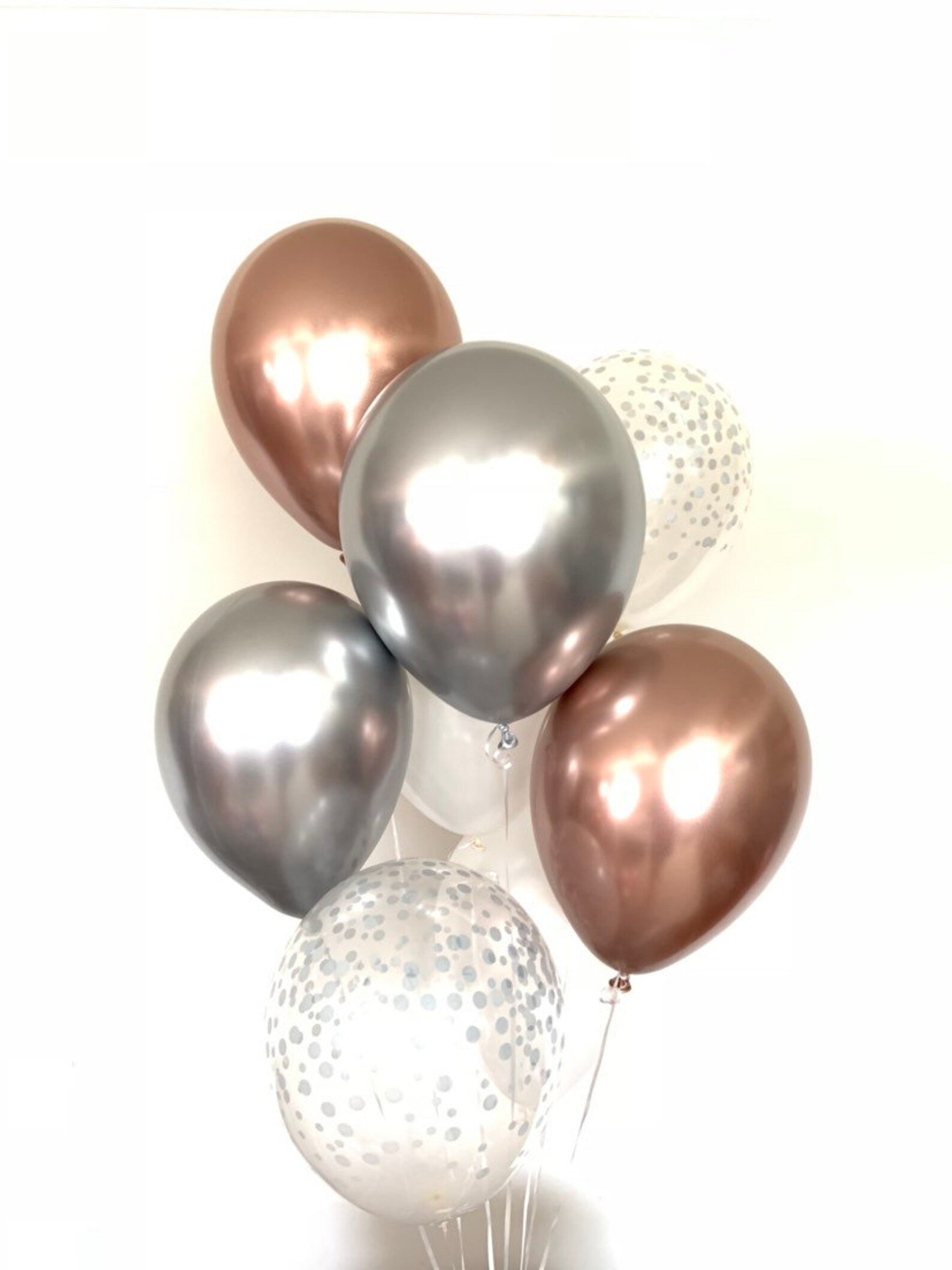 NEW Chrome Rose Gold and Silver Balloons Rose Gold Bridal | Etsy