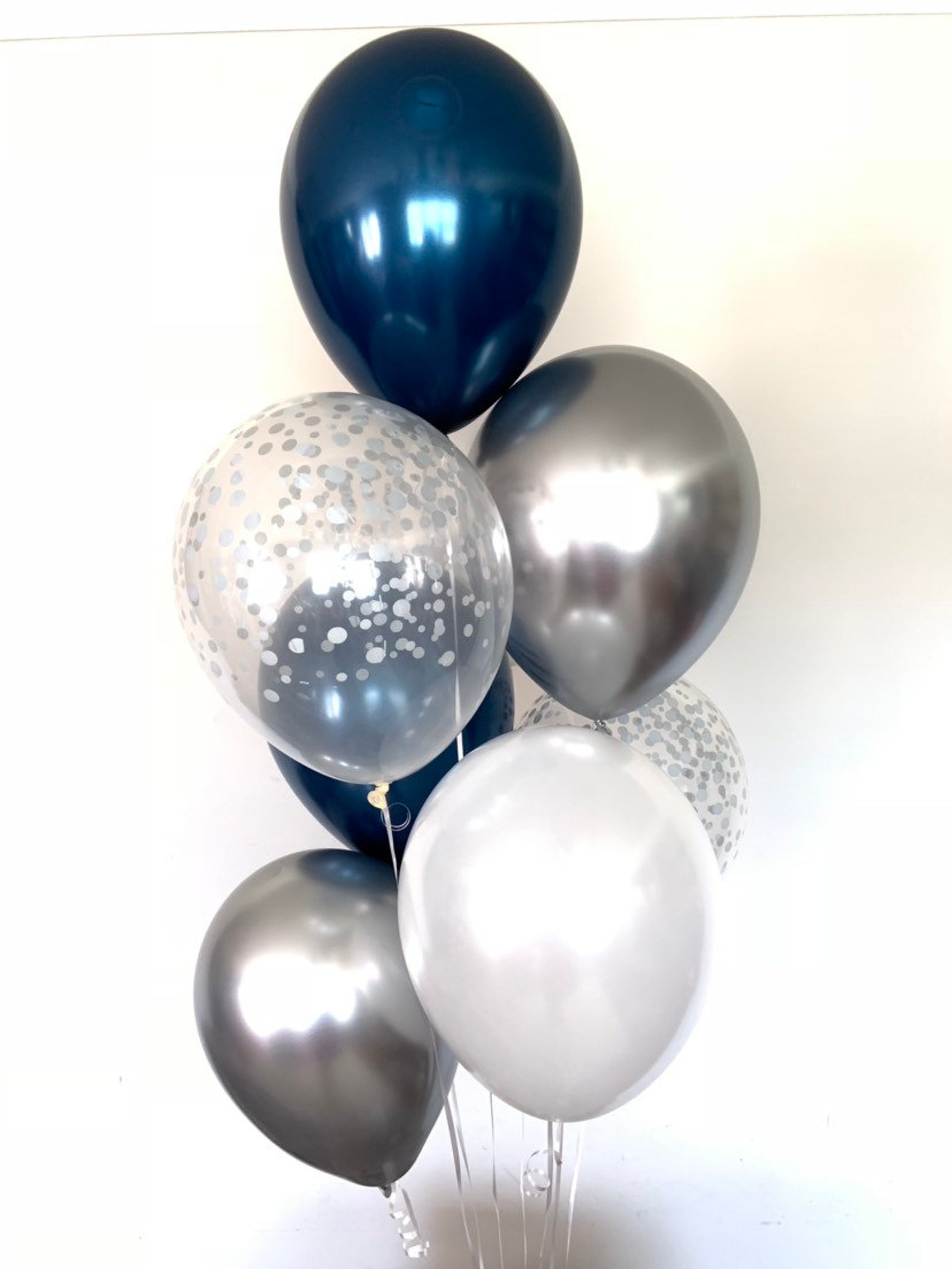 Navy Balloons Navy and Silver Balloons Navy and White | Etsy